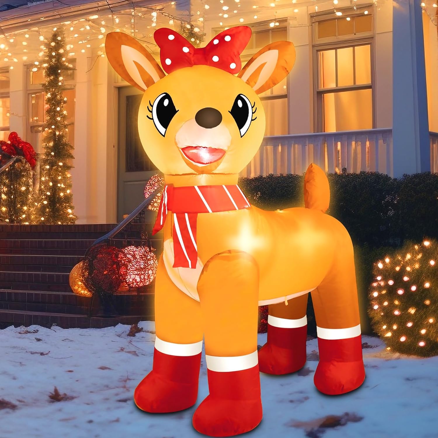 Amazon.com: MAOYUE Christmas Inflatables Reindeer Outdoor Decoration ...