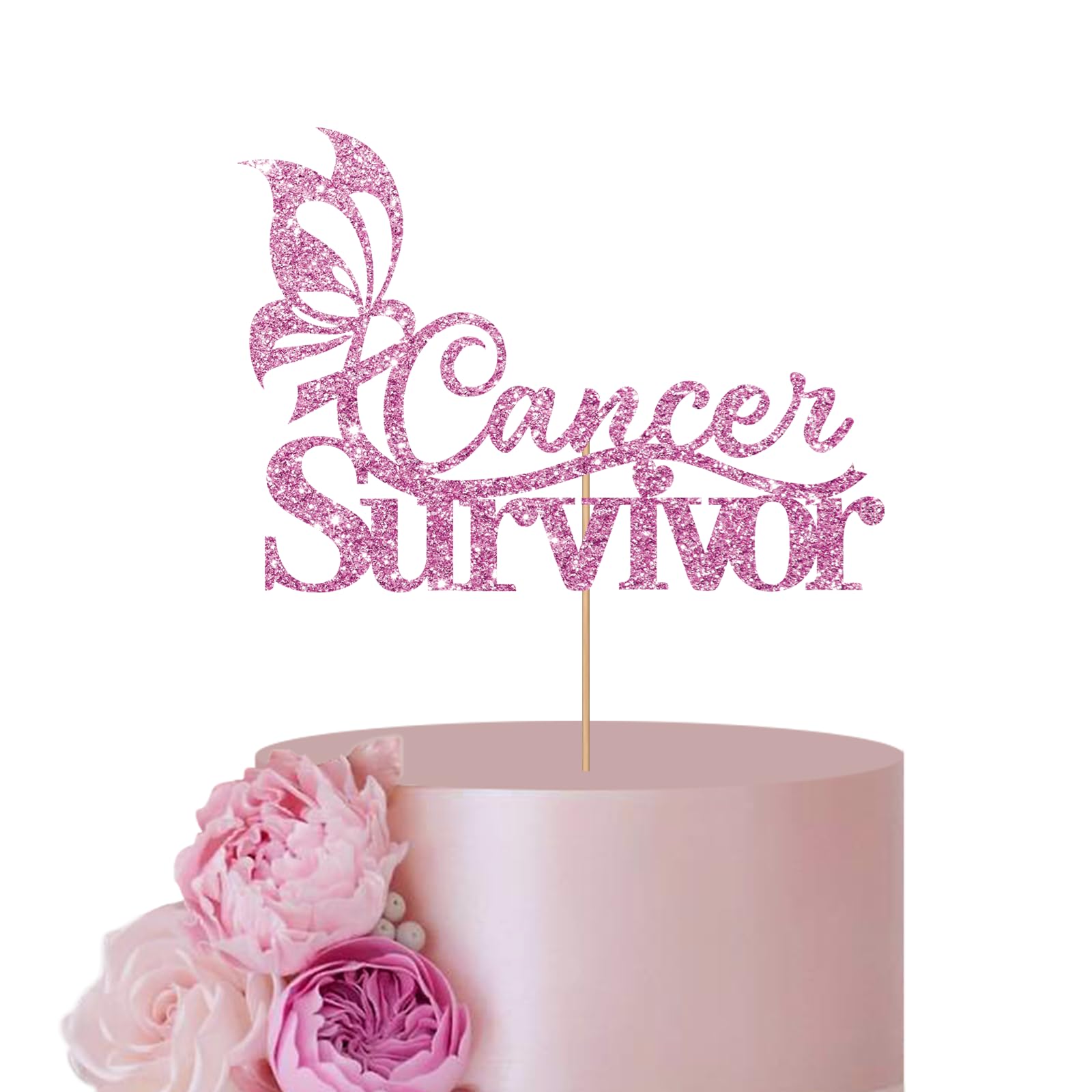 Amazon.com: Pink Cancer Survivor Cake Topper for Breast Cancer ...