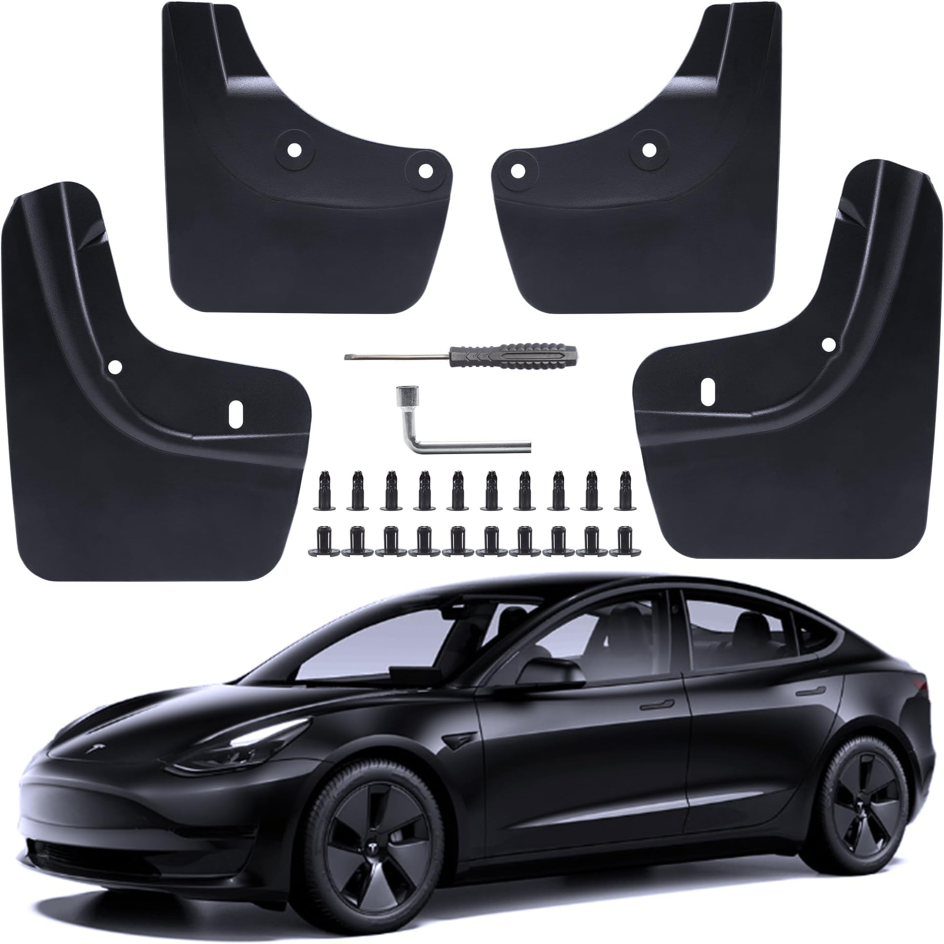 Amazon.com: 2024 Upgrade Silicone Tesla Accessories Model Y Mud Flaps ...