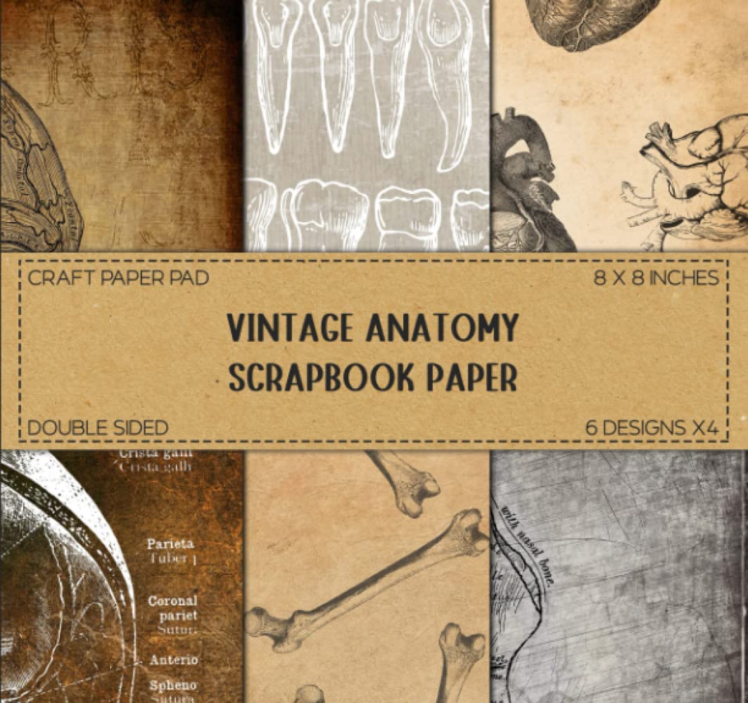 Vintage Anatomy Scrapbook Paper: Distressed Designs, Antique Style ...