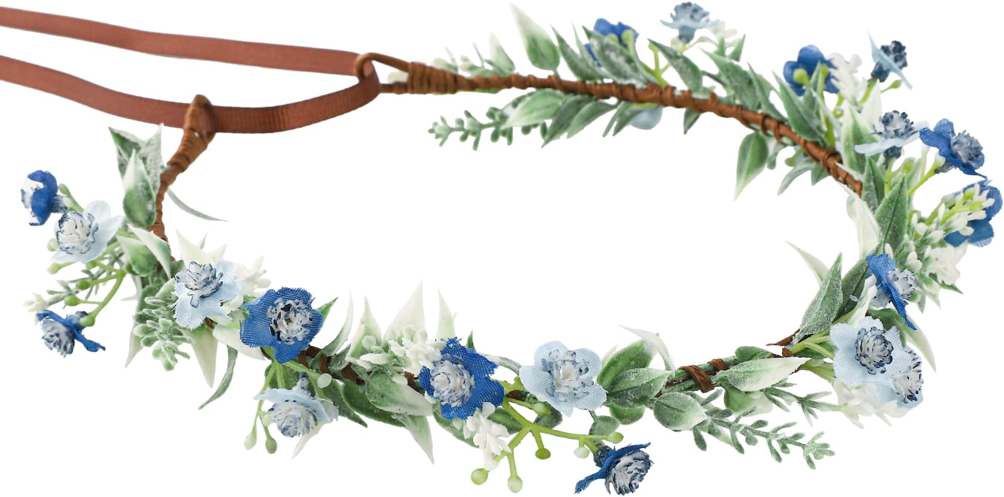 Amazon.com : Vividsun Wedding Hair Wreath Floral Garland Crown ...
