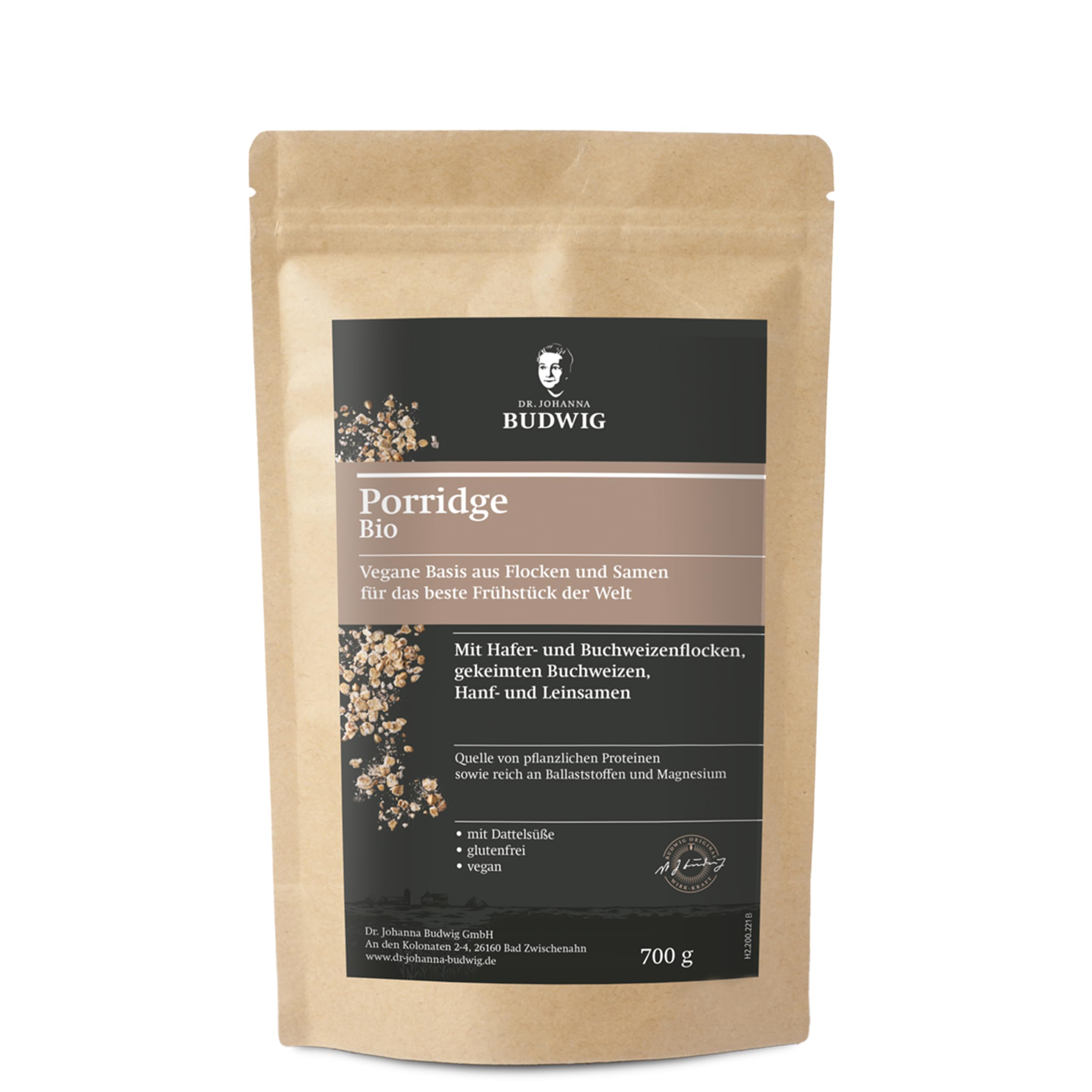 Dr. Budwig® Bio Porridge ohne Zucker (700g) | Veganes Porridge aus Bio ...