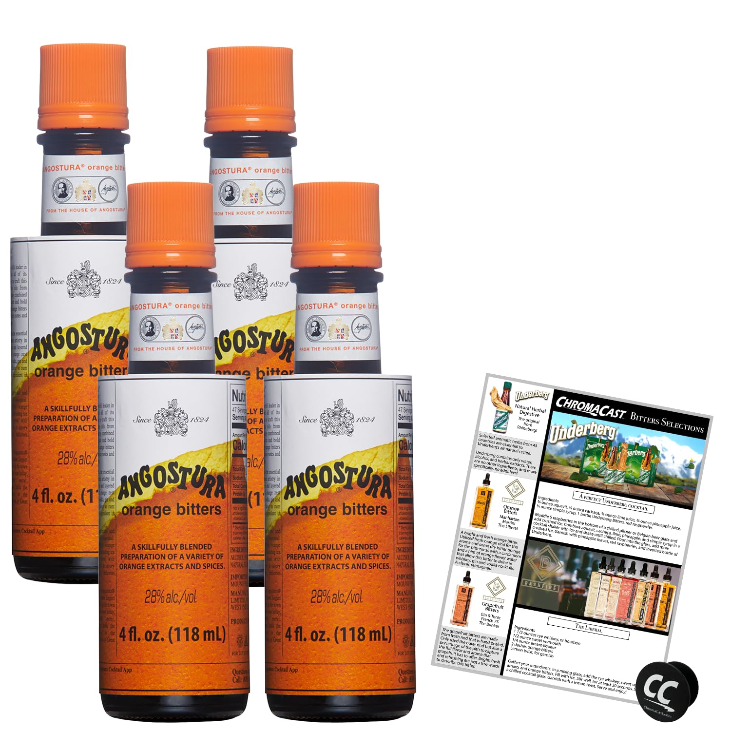 Amazon.com : Angostura Orange Bitters 4oz Bottle with Phone Grip and ...