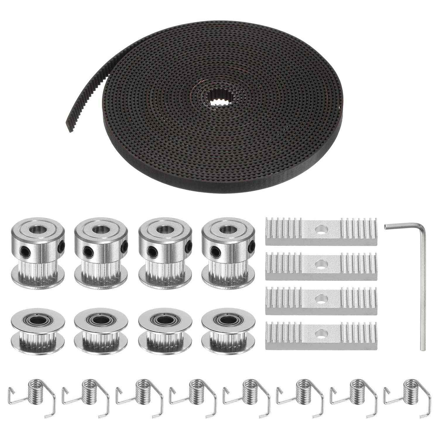 HARFINGTON 5 Meters 6mm Width Rubber 2GT Timing Belt + 4pcs 20 Teeth ...
