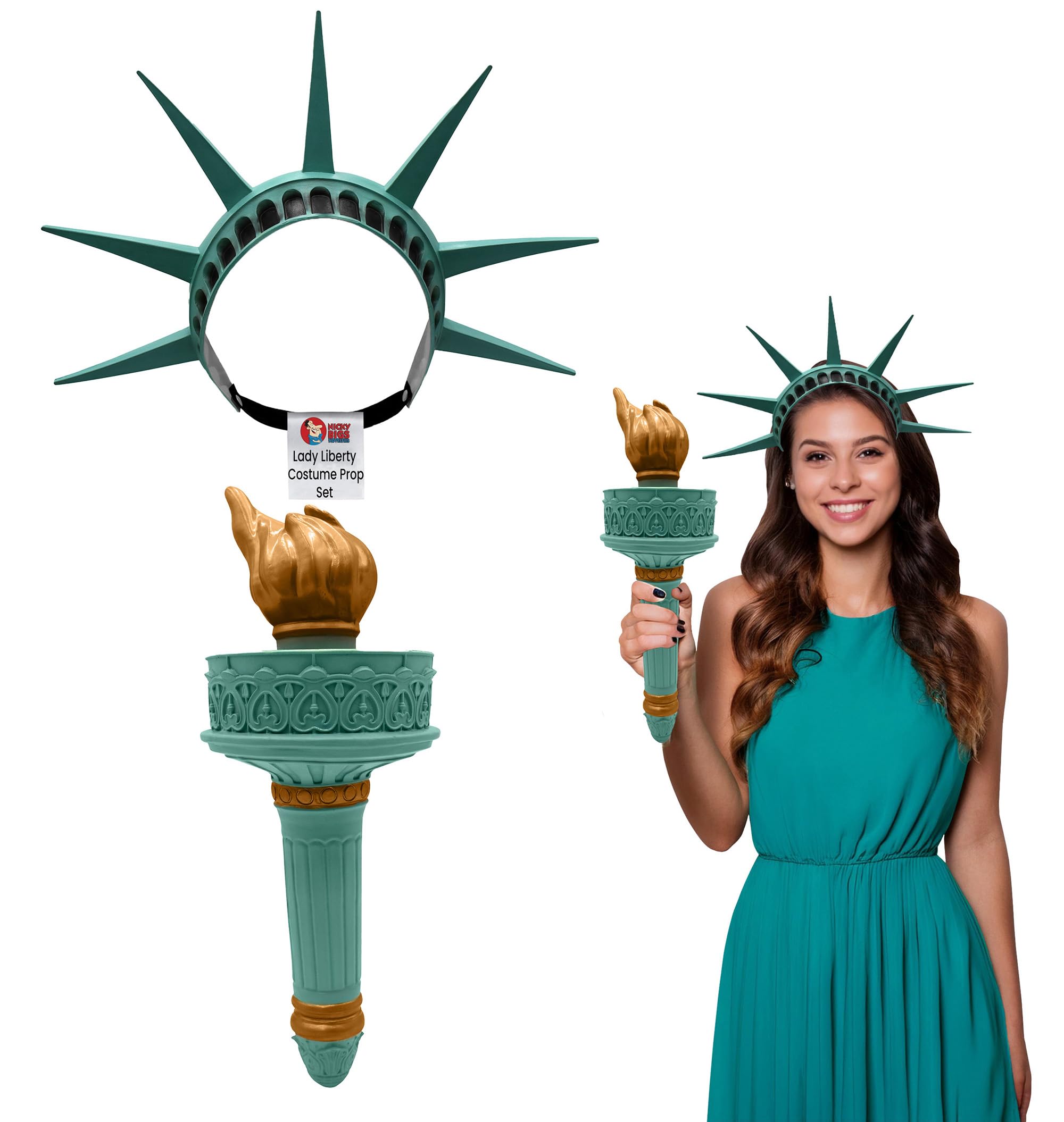Amazon.com: Adult Statue of Liberty Torch and Crown Headband Tiara ...