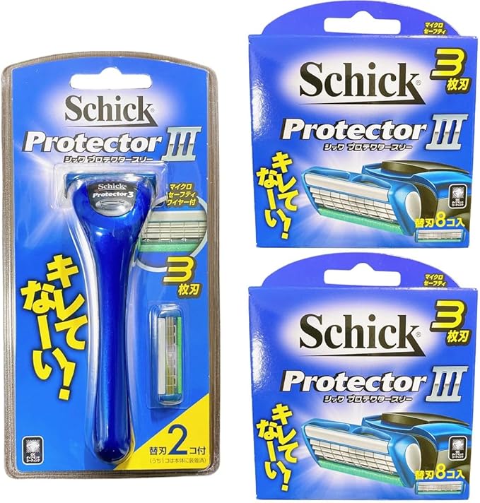 Amazon.co.jp: Schick シック プロテクター スリー 3枚刃 Protector3 ホルダー カミソリ 剃刀 ヒゲソリ ...
