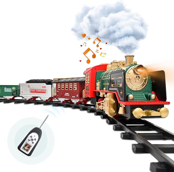 Amazon.com: FANL Train Set with Remote Control - Christmas Train Toys ...