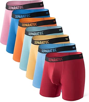 Separatec 7 Pack Men's Underwear Dual Pouch Breathable Bamboo Rayon ...