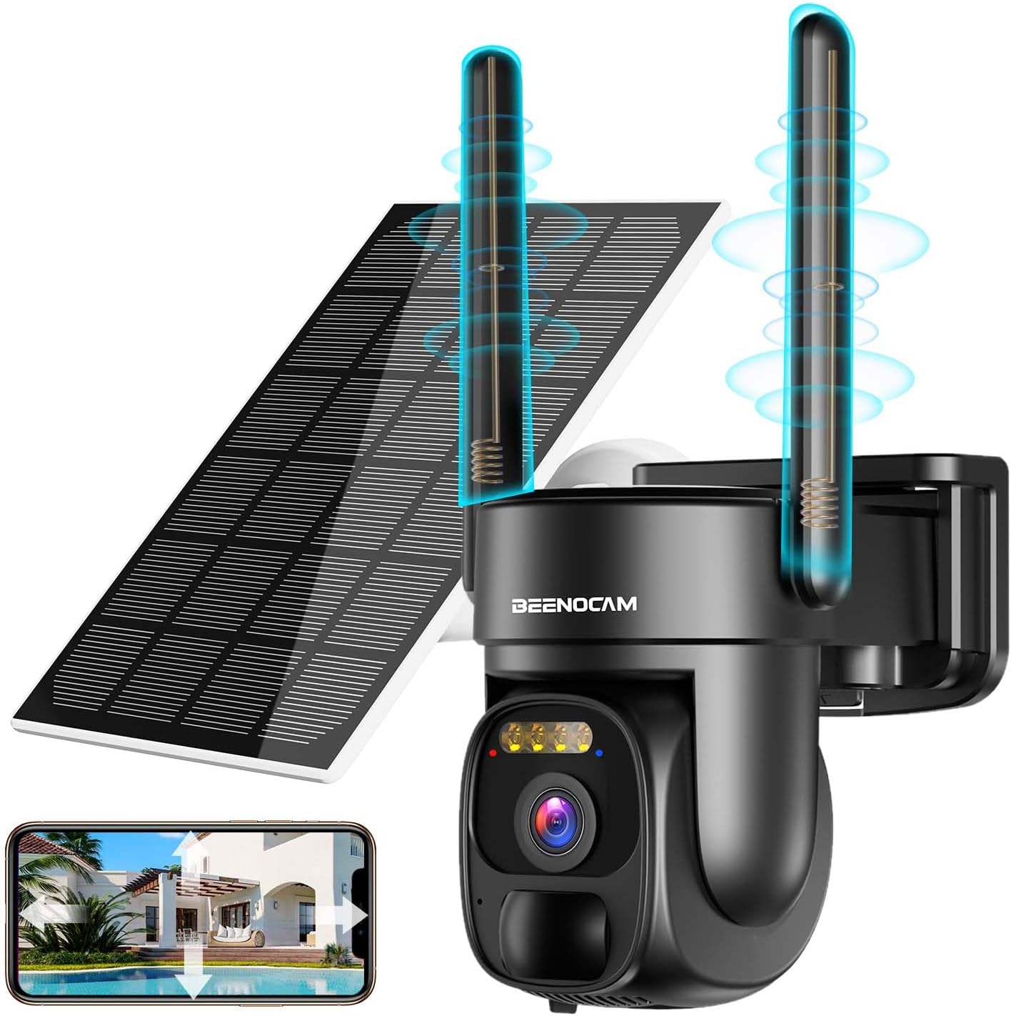 Amazon.com : MMQ Solar Security Cameras Outdoor, 4MP PTZ Solar Panel ...
