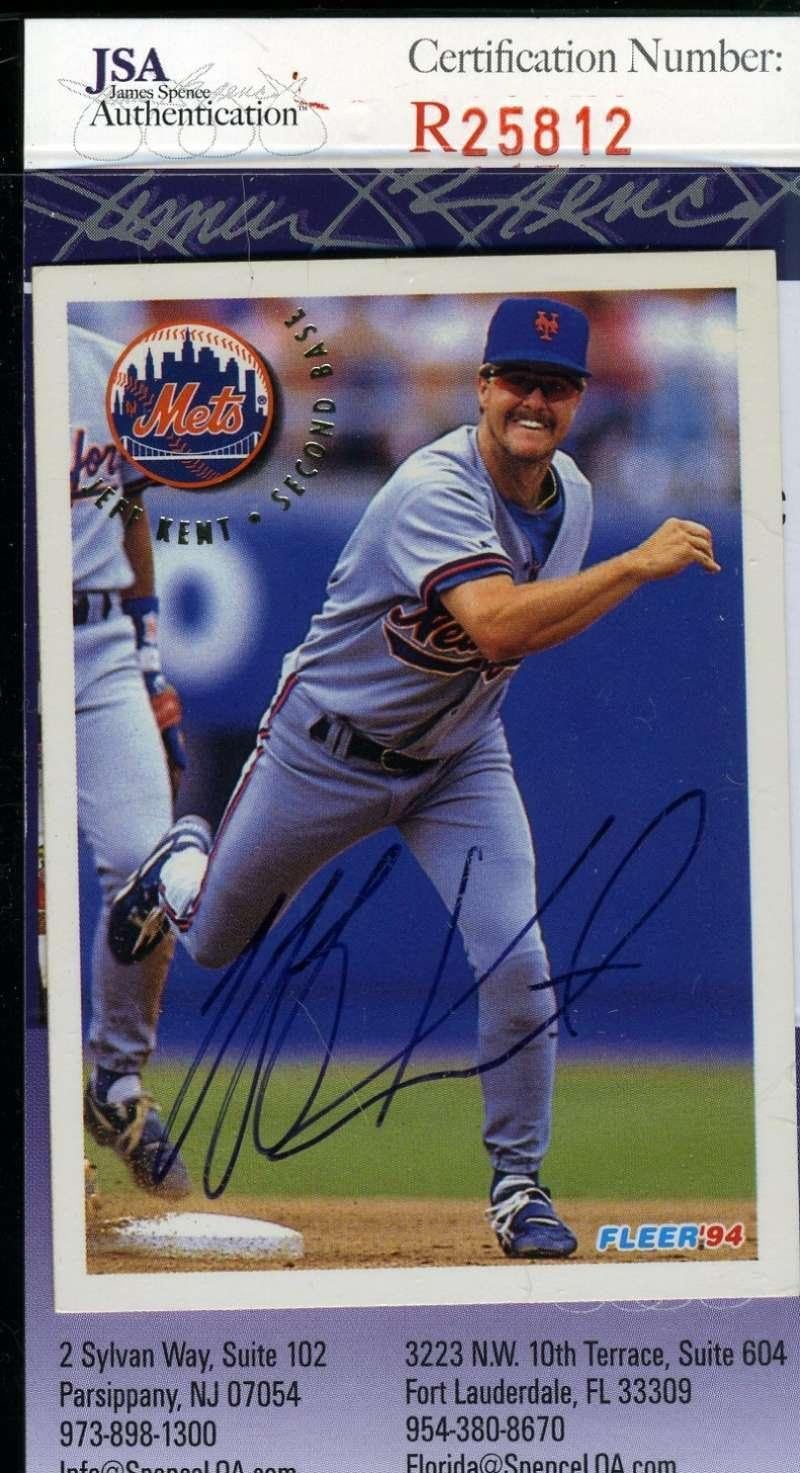 Jeff Kent 1994 Fleer Jsa Coa Hand Signed Authentic Autographed Mets ...