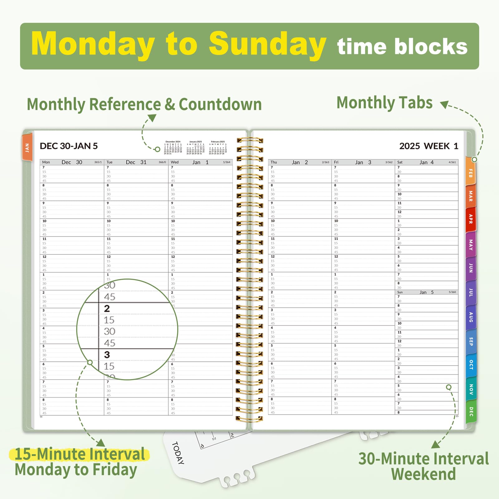 Snapklik.com : 2025 Appointment Book, Quarter-Hourly, Weekly & Monthly ...