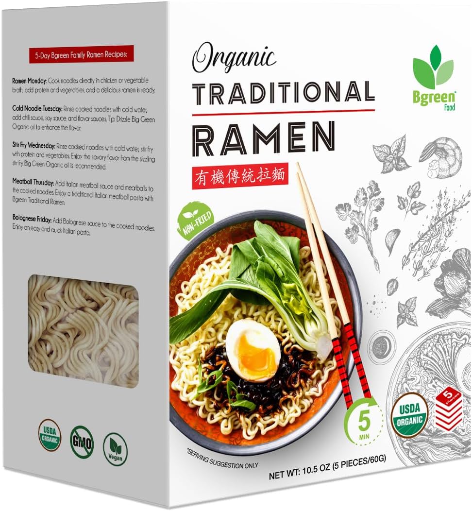 Amazon.com : Big Green Organic Food - Organic Traditional Ramen, USDA ...