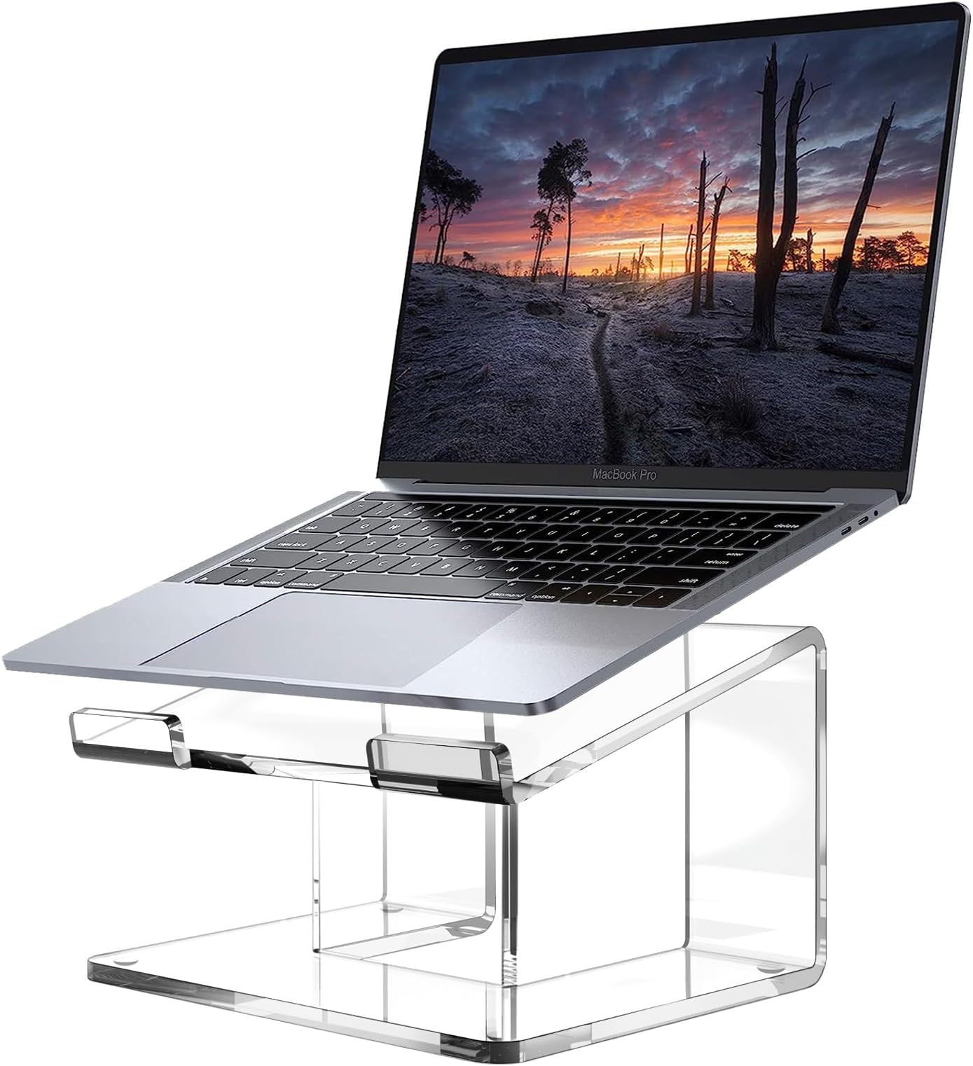 FUCDTEFC Acrylic Laptop Stand for Desk, Riser for 10-15.6 Inch Laptops ...