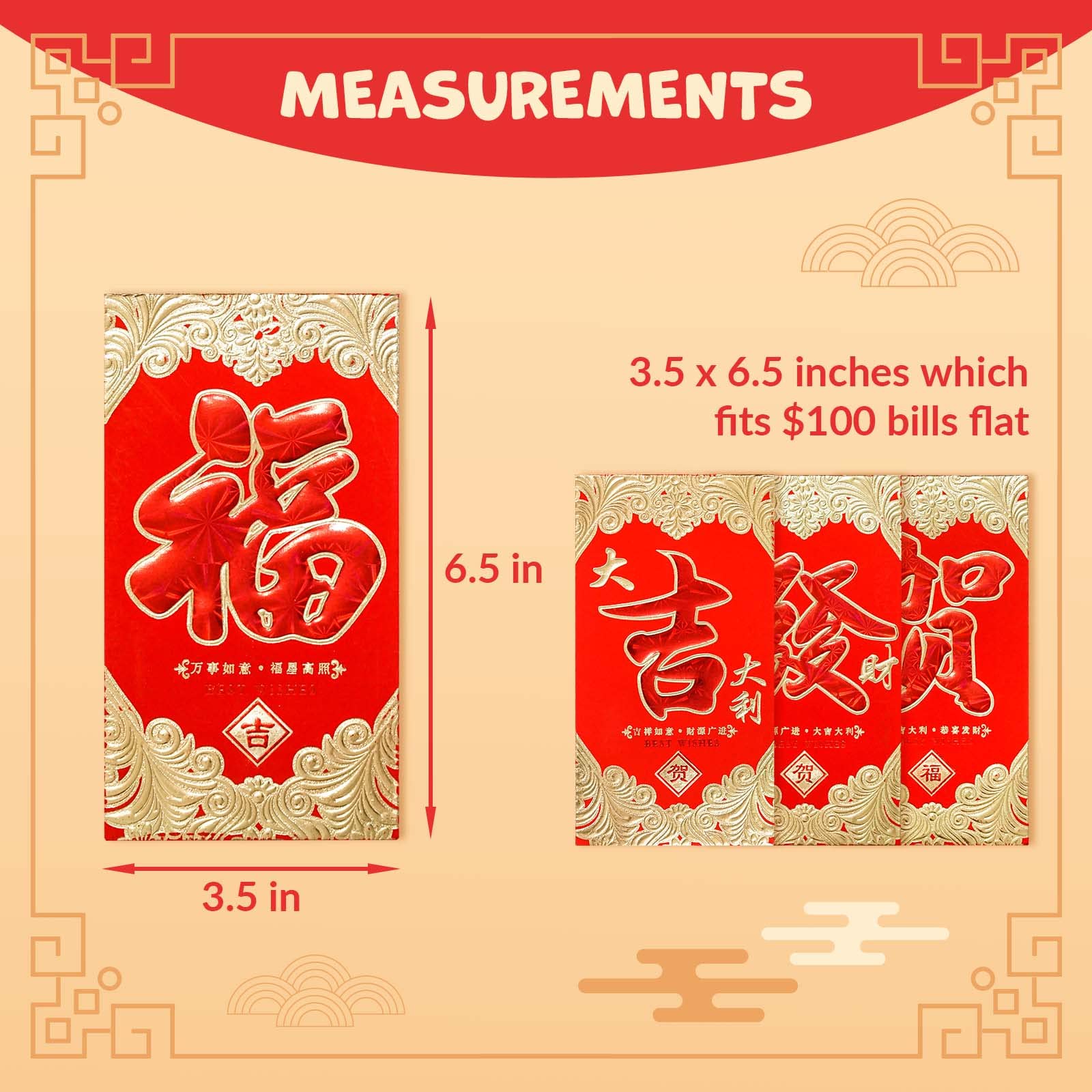 Snapklik.com : Chinese New Year Envelopes - 24-Count Hong Bao Packets