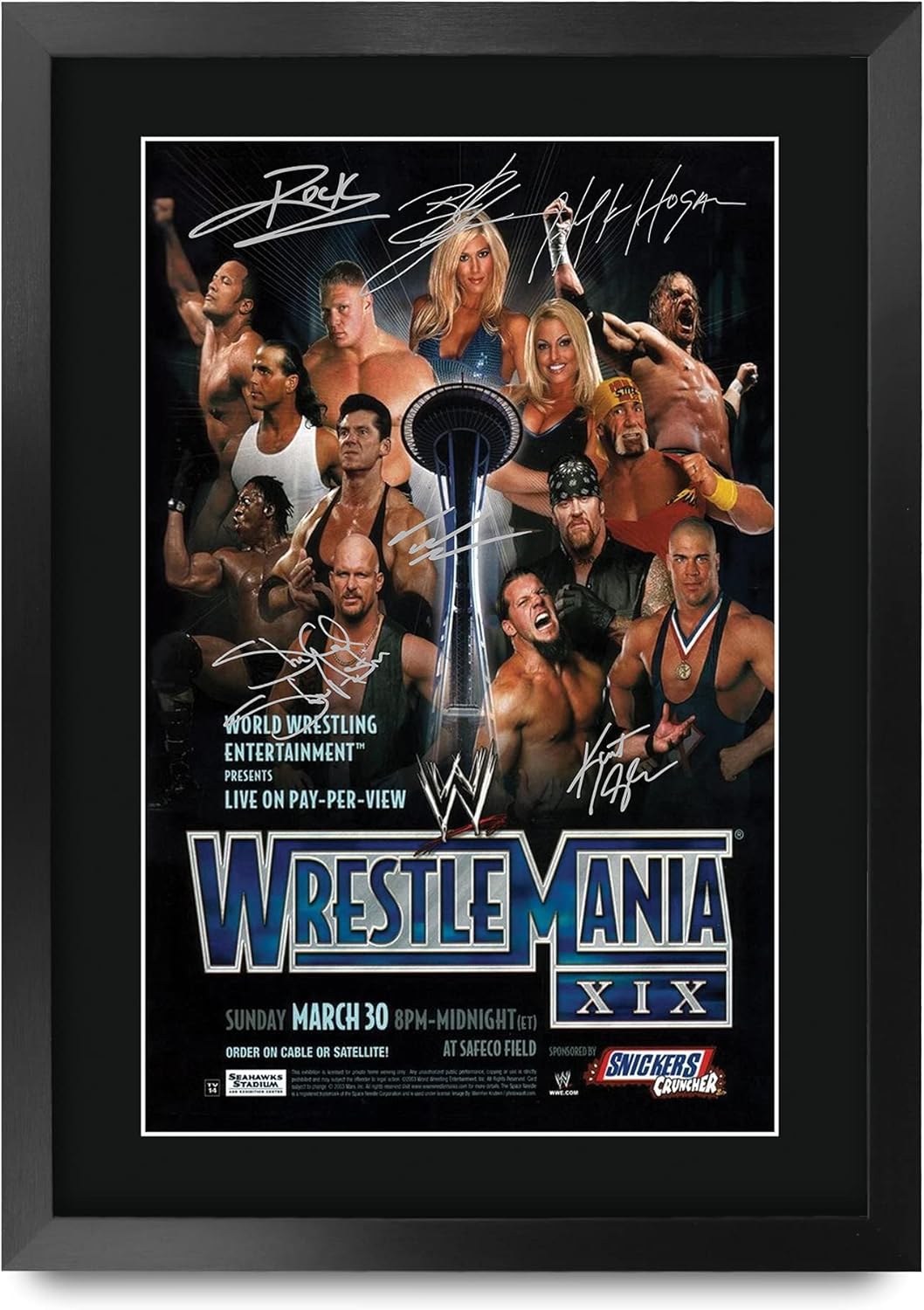 Amazon.com: HWC Trading Wrestlemania 19 16 x 12 inch Framed Gifts ...