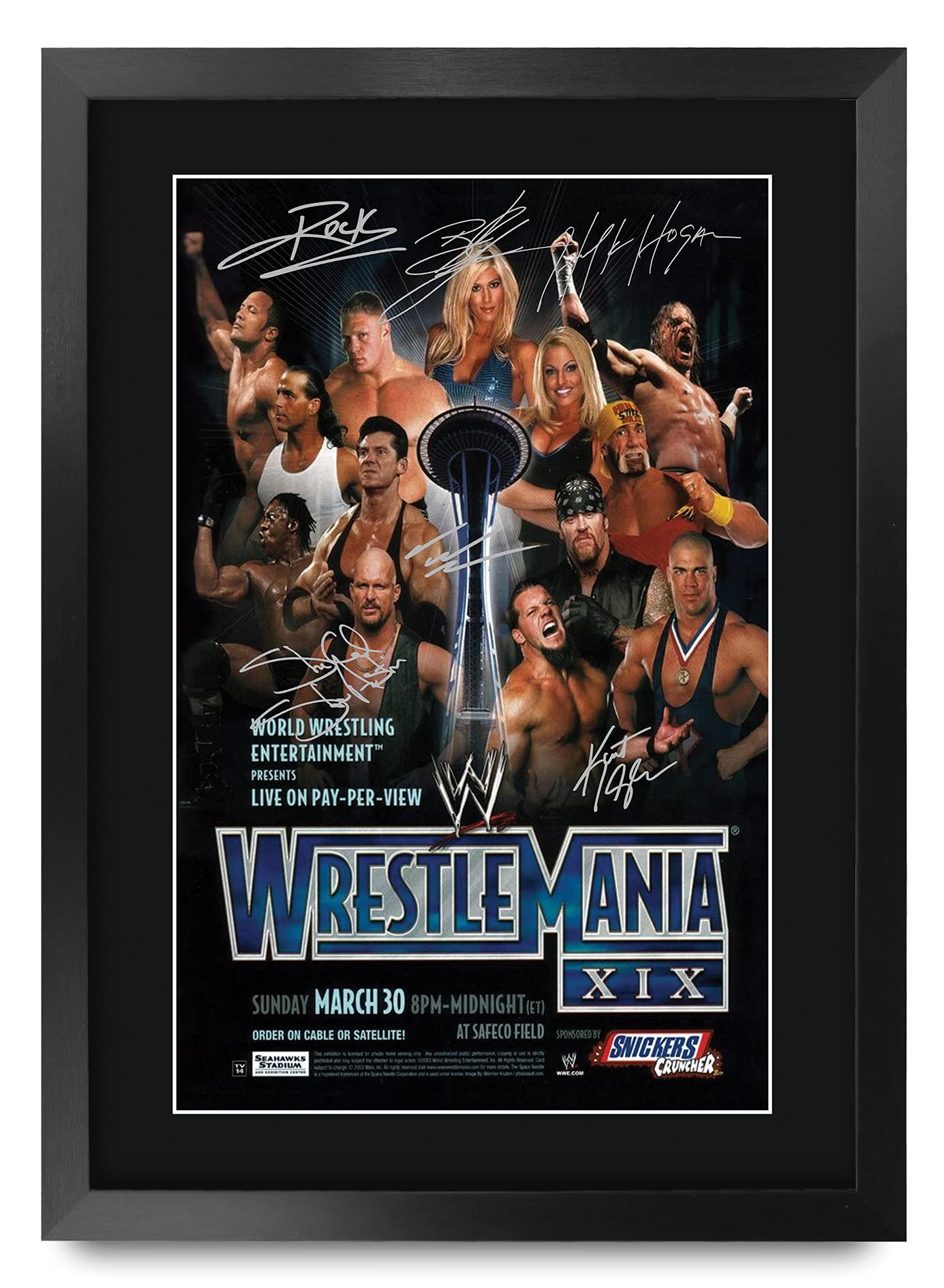 Amazon.com: HWC Trading Wrestlemania 19 16 x 12 inch Framed Gifts ...