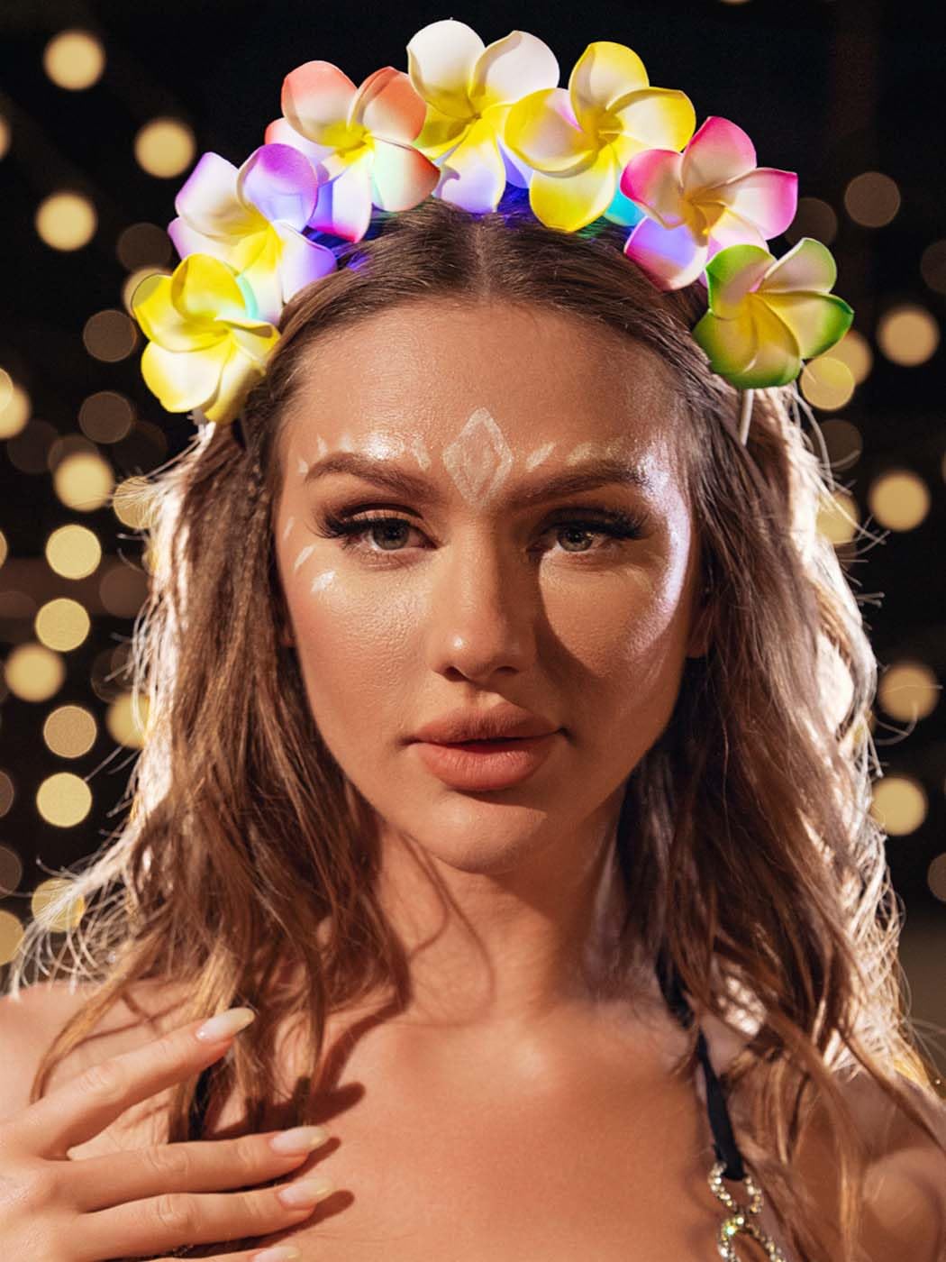 Amazon.com : JAKAWIN Light Up Flower Headbands LED Hawaii Plumeria ...