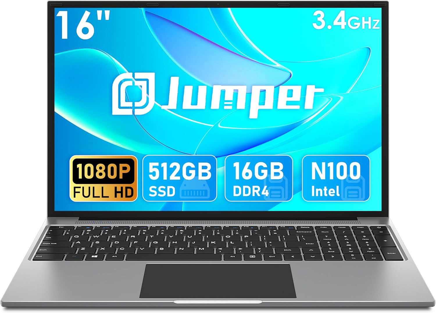 Amazon.com: jumper Laptops Intel Quad-Core N100 CPU(Up to 3.4GHz ...