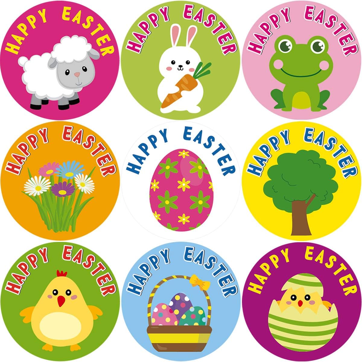 Amazon.com: 120 Pcs Easter Stickers, 1.5 Inch Easter Happy Sticker ...
