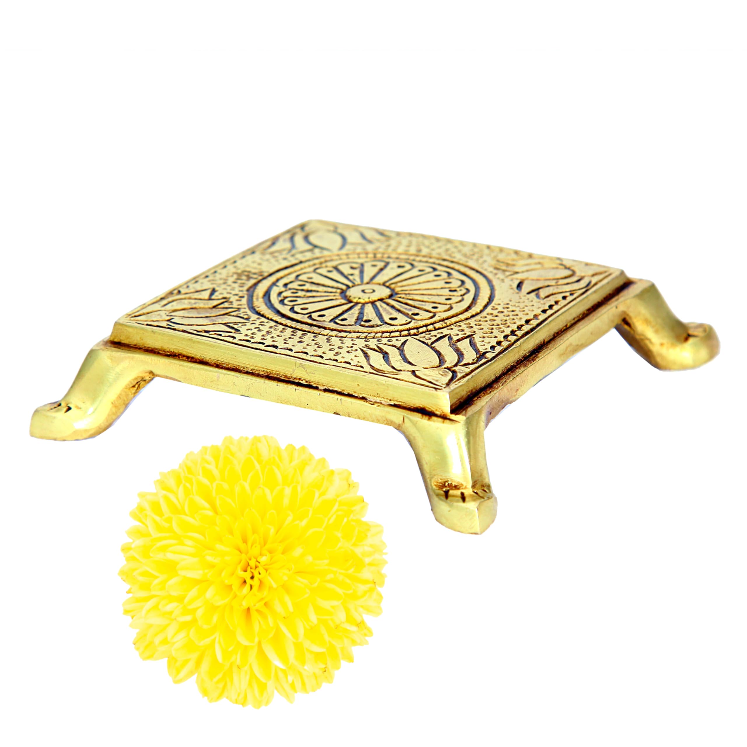 Buy anciently Brass Pooja Chowki | Small Stand for God Idols | Brass ...