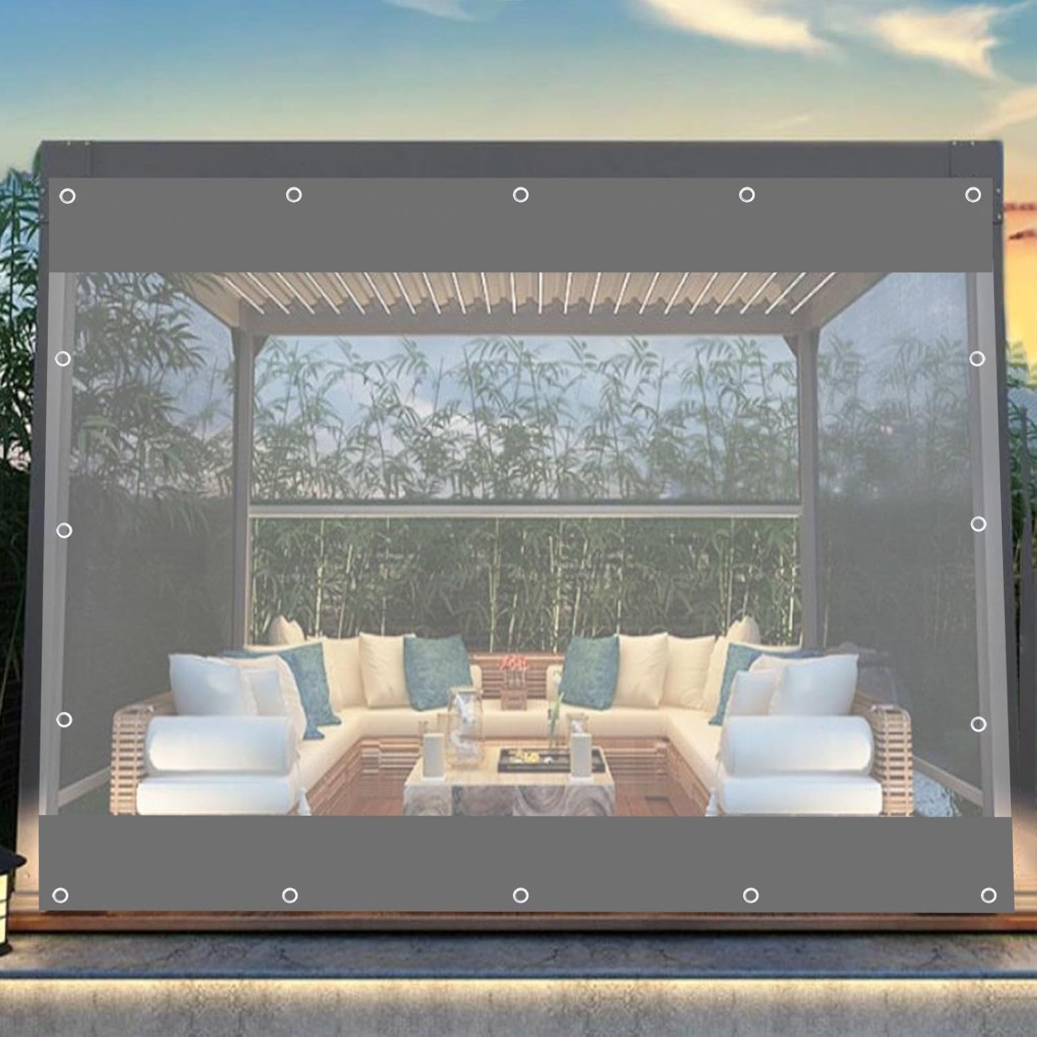 Amazon.com: Outdoor Clear Tarp Curtain, Waterproof Foldable tarp Side ...