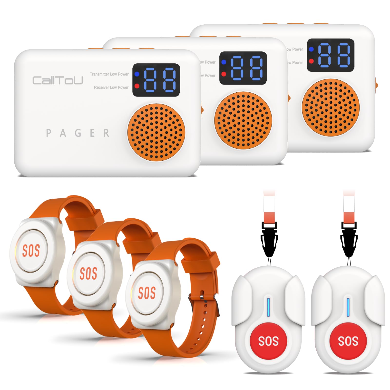 Amazon.com: CallToU Wireless Caregiver Pager Portable Alarms for ...