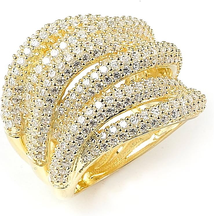 Amazon.com: Ring Obsession Sterling Silver Gold Plated and 6 Swirls of ...
