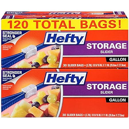 Amazon.com: Hefty Slider Storage Bags, Gallon Size, 66 Count : Beauty ...