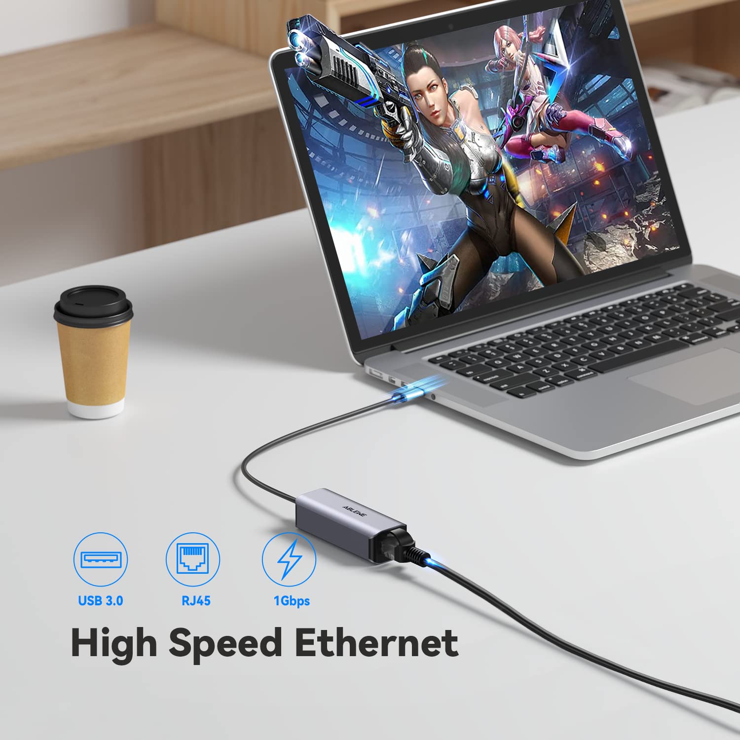 Snapklik.com : ABLEWE USB To Ethernet Adapter, USB 3.0 To 100/1000 ...
