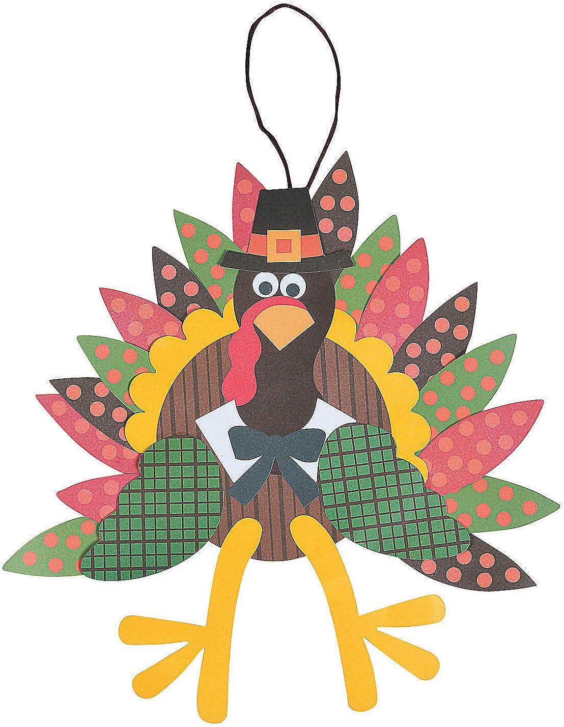 Amazon.com: Fun Express Paper Turkey Craft Kit - Makes 12 - DIY ...