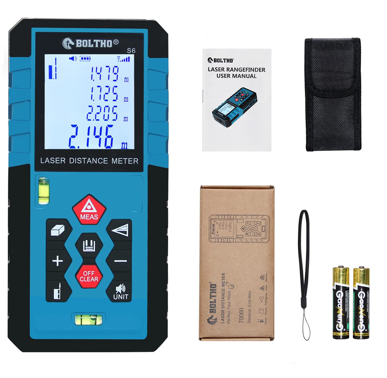 Buy Laser Distance Meter 100M 328FT BOLTHO Laser Measure Device With 2 buy-laser-distance-meter-100m-328ft-boltho-laser-measure-device-with-2