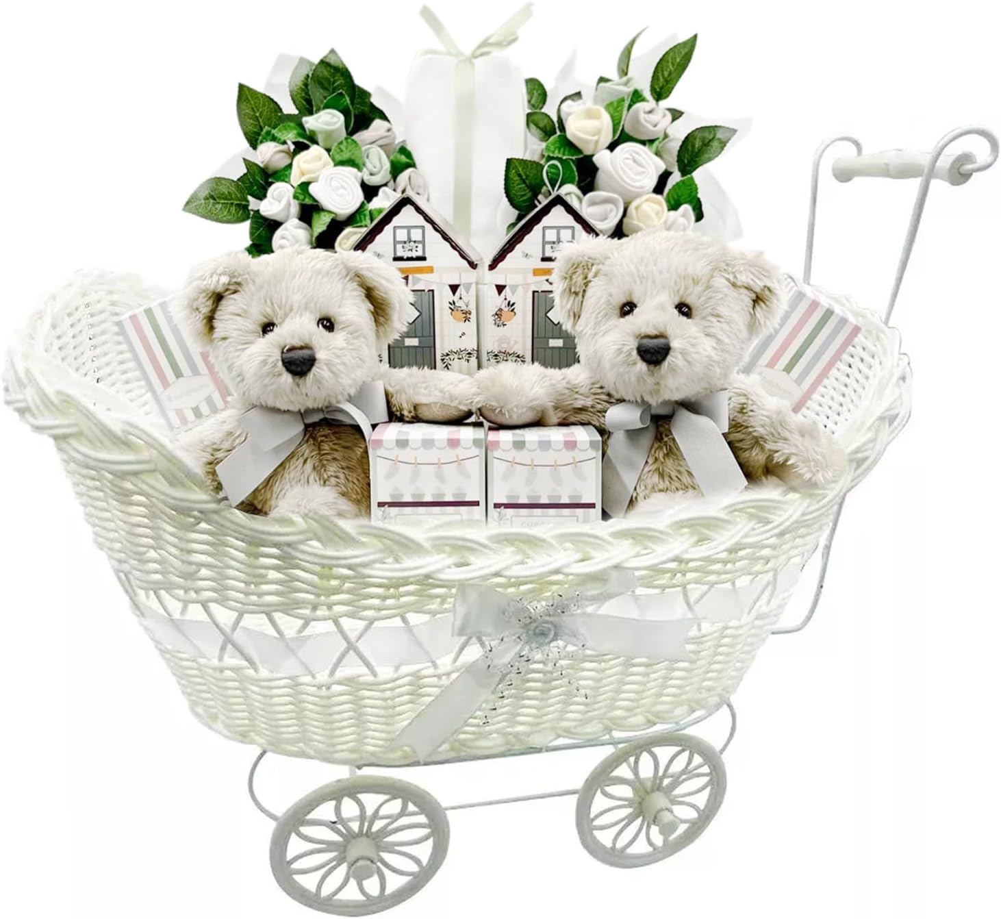 Pram Gift Hamper Basket, New Born Baby Boy/Girl Gift Storage Hamper ...