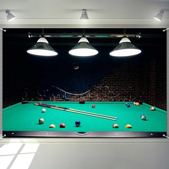 Amazon.com : LATETOMT 6x4ft Pool Table Background Billiard Balls Theme ...