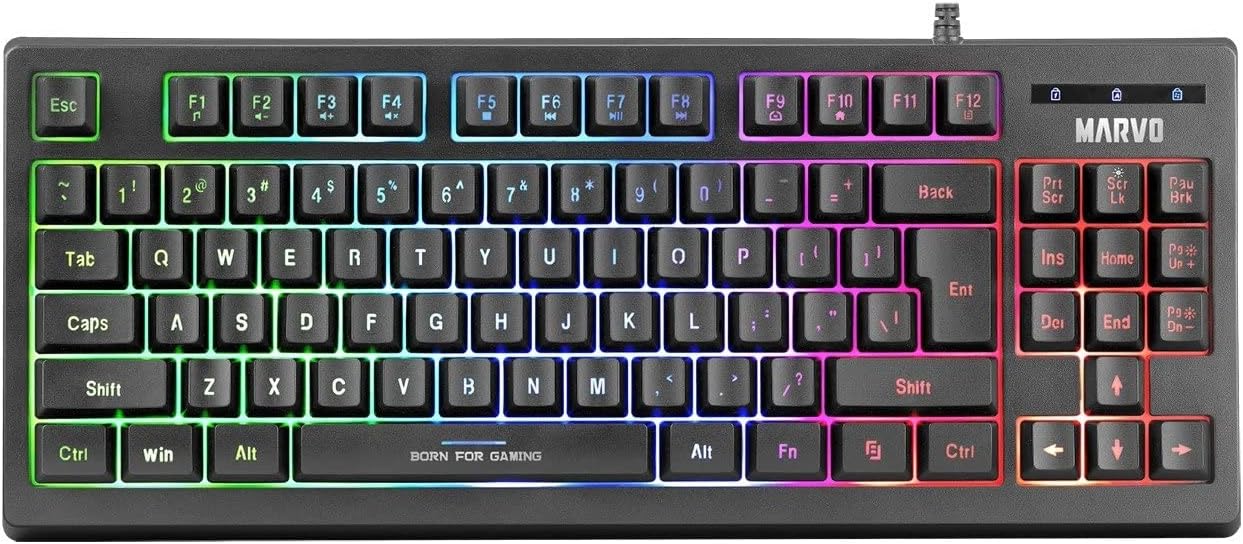 Rii Gaming Keyboard, RK100 Plus Rainbow LED Backlit Keyboard Mechanical ...