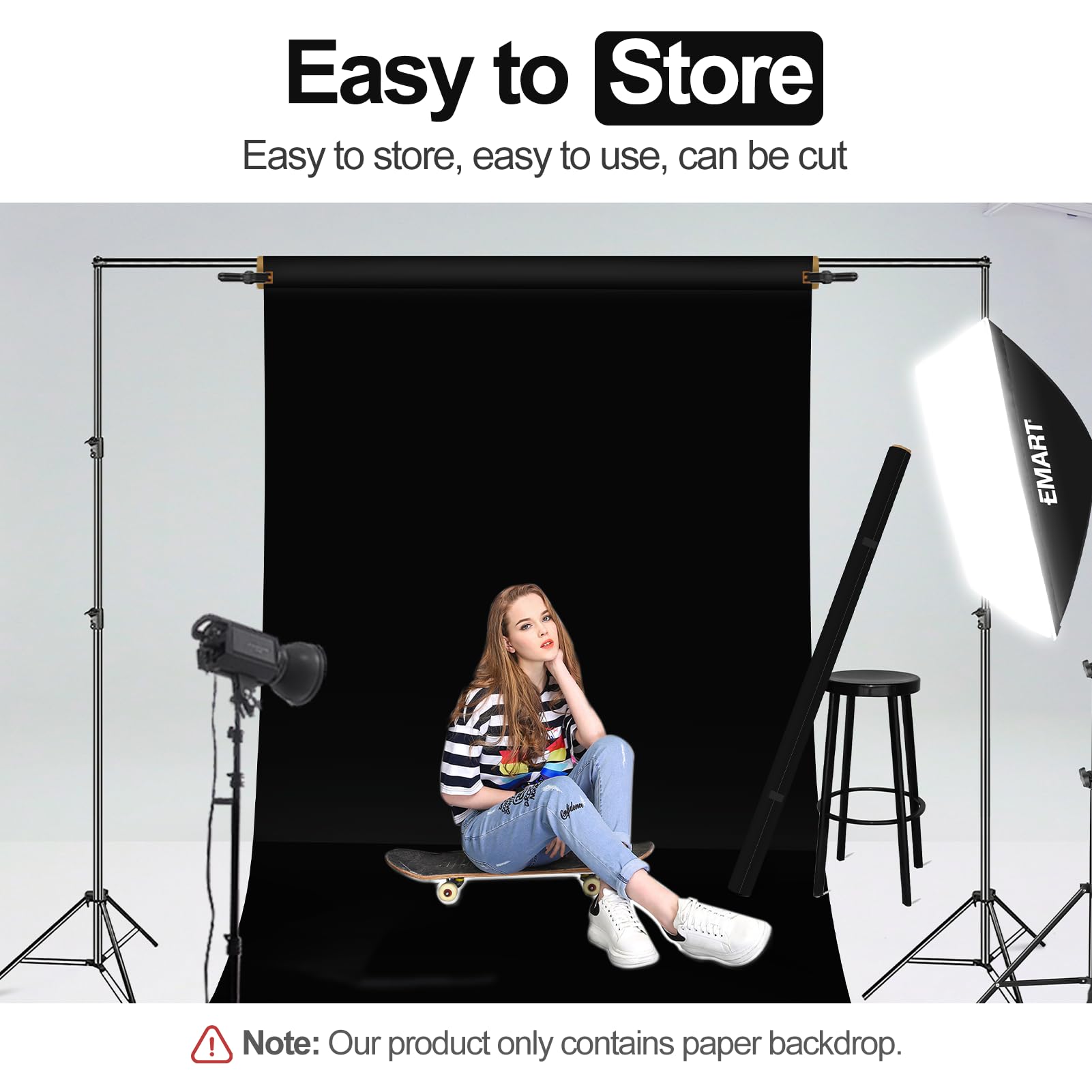 Snapklik.com : Emart Black Paper Backdrops For Photoshoot, Photography ...