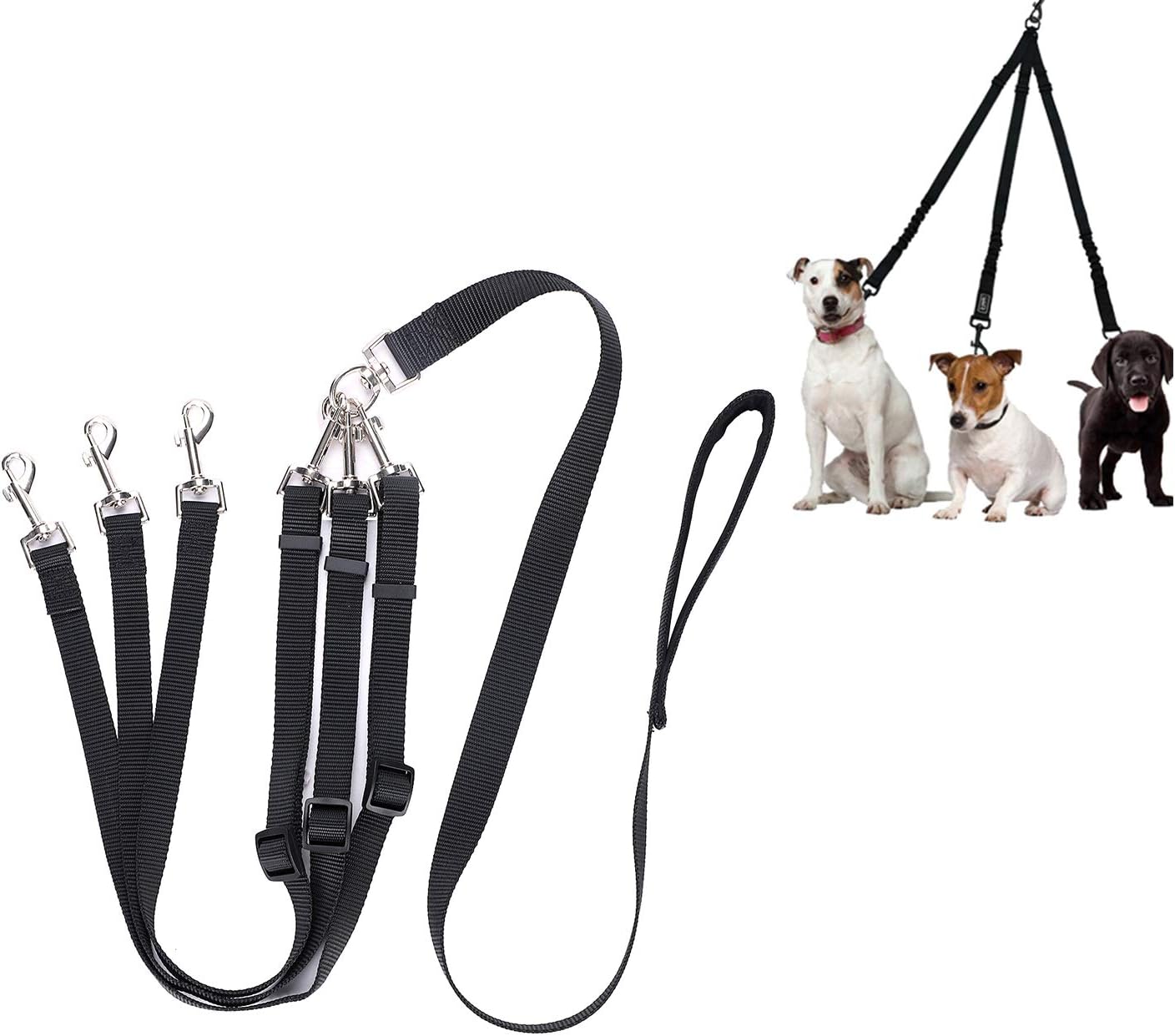 3 Dog Lead Detachable 3 Way Dog Leash Dog Lead Splitter Pet Triple Lead ...