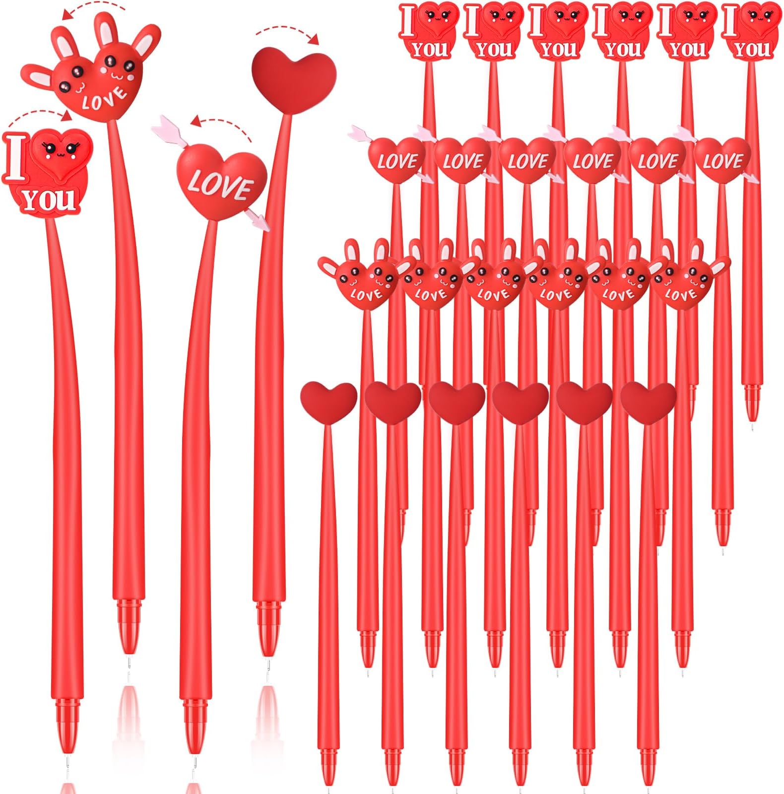 Amazon.com: Jetec 24 Pieces Heart Pens Bulk I Love You Ballpoint Pens ...