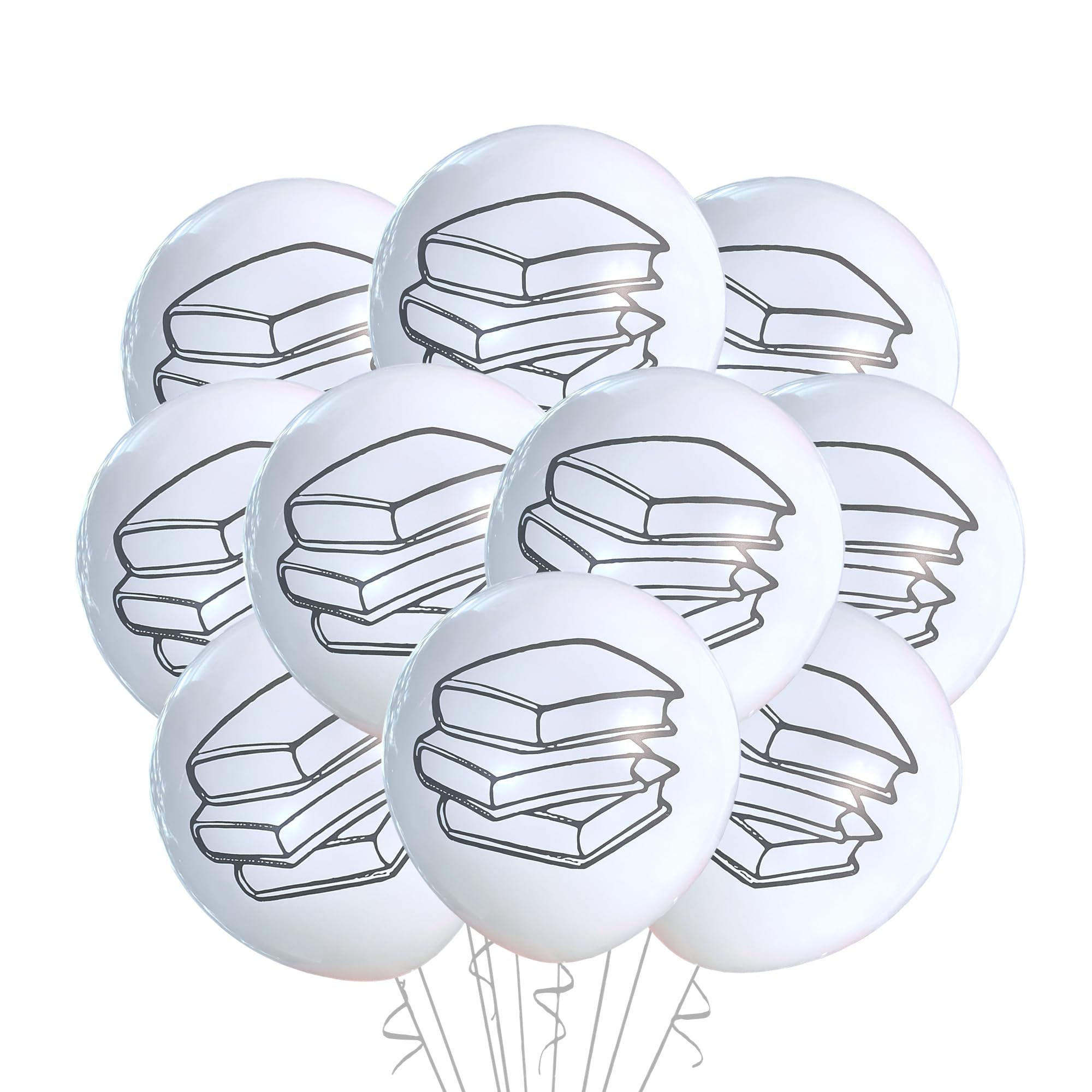 Amazon.com: 12 Count Book Balloons Latex, Book Birthday Theme ...