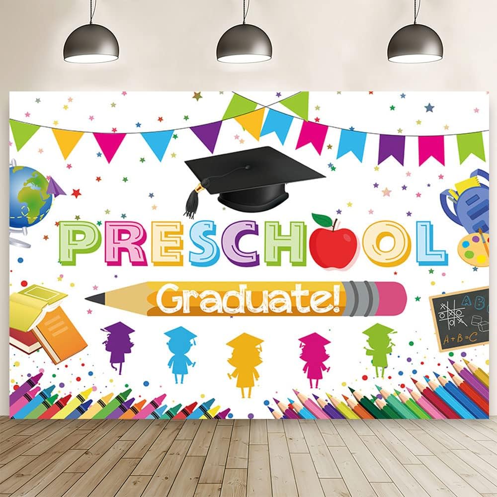 Amazon.com : MEHOFOND 7x5ft Preschool Graduation Backdrop for Kids ...