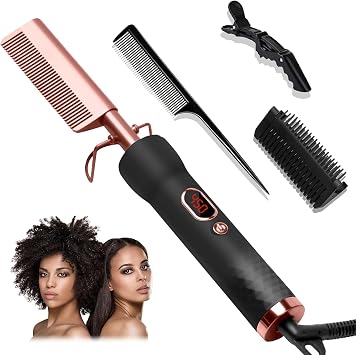 Amazon.com: Hot Comb for Wigs Human Hair,Curling Iron with 12 Temp ...