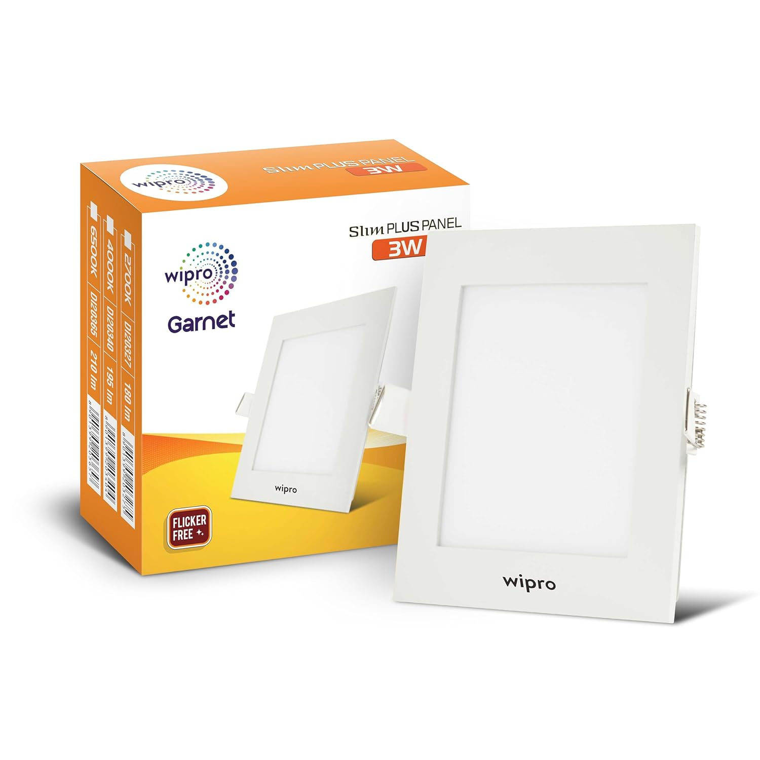 wipro Garnet 3W Square LED Slim Plus Panel | Warmwhite Light(2700K ...