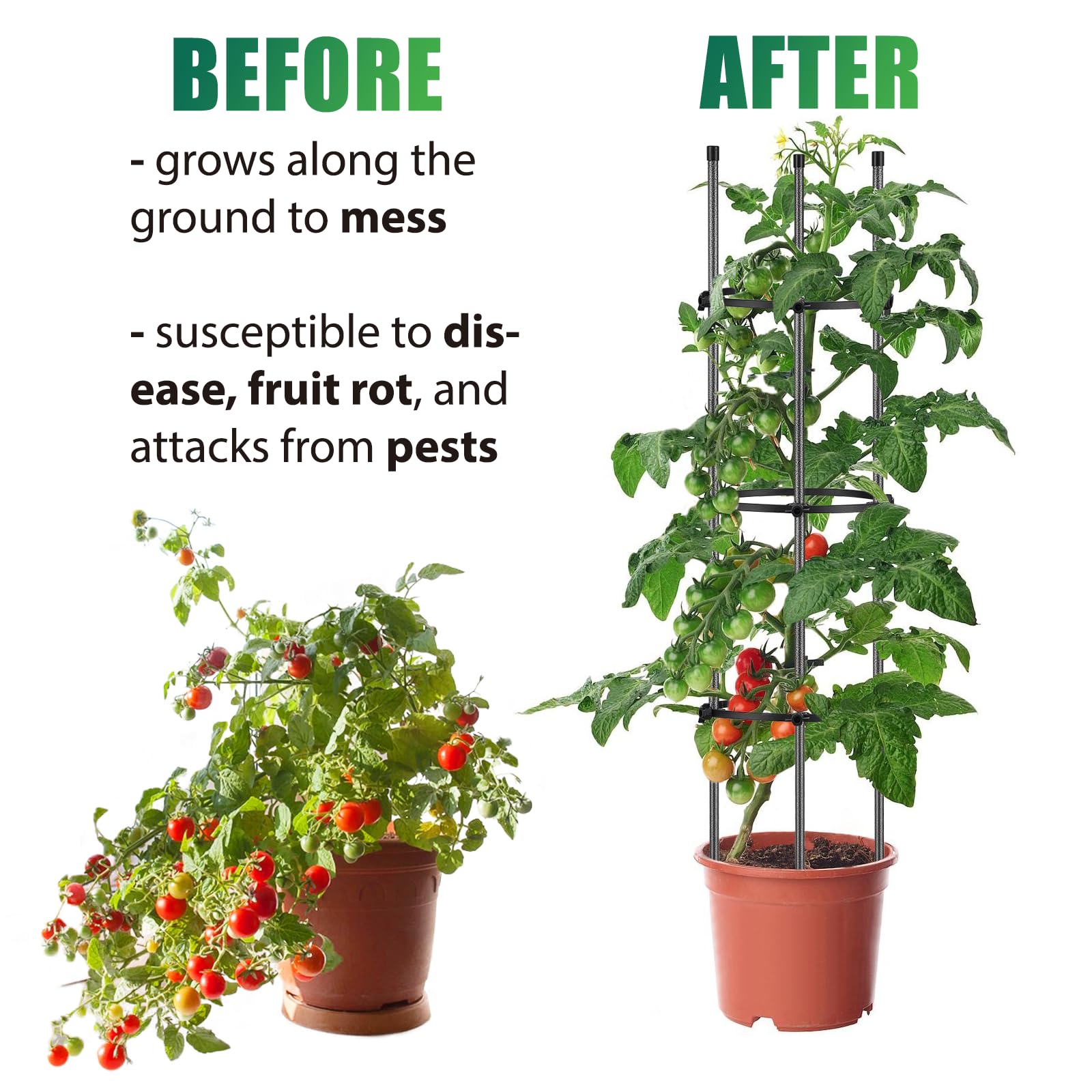 Snapklik.com : Tomato Cage For Garden, 46" Tomato Cages For Plant ...