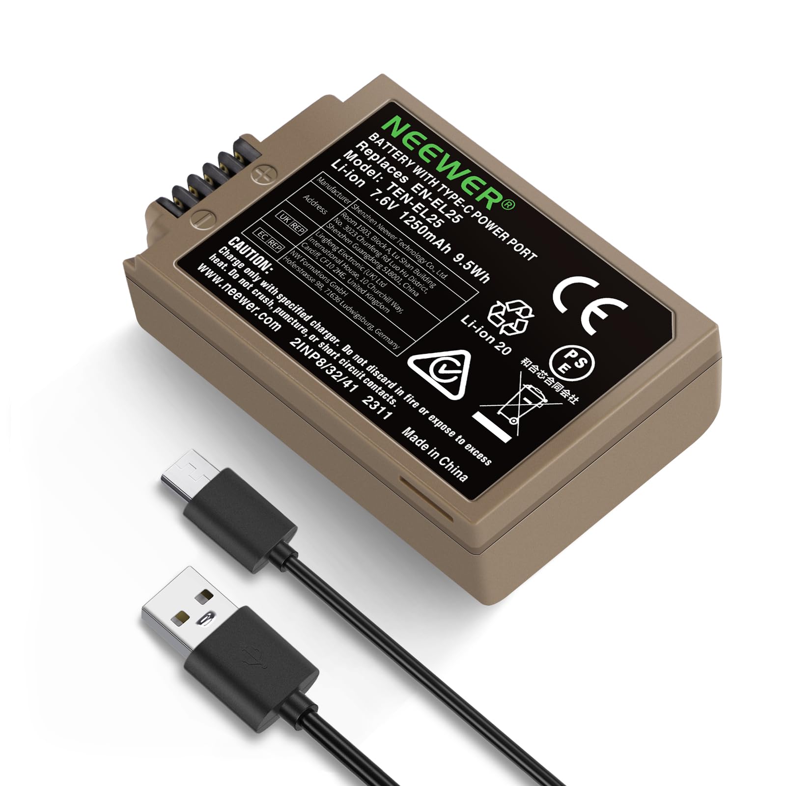 Amazon.com : NEEWER Zfc Z30 Z50 Replacement Battery 1250 mAh EN-EL25 ...