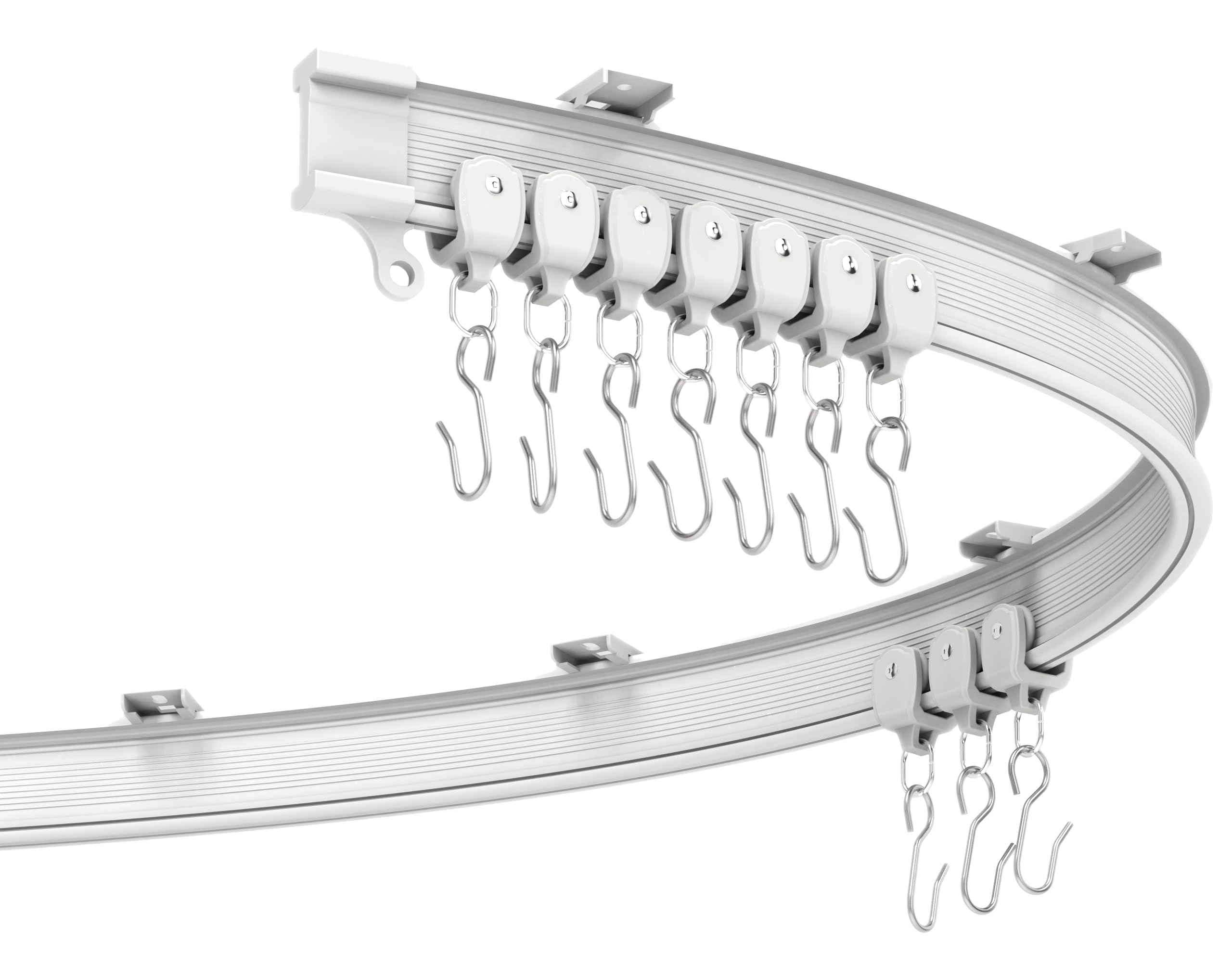 2 x RAW Customer Returns Curtain Rail Ceiling Curtain Track Bendable F ...