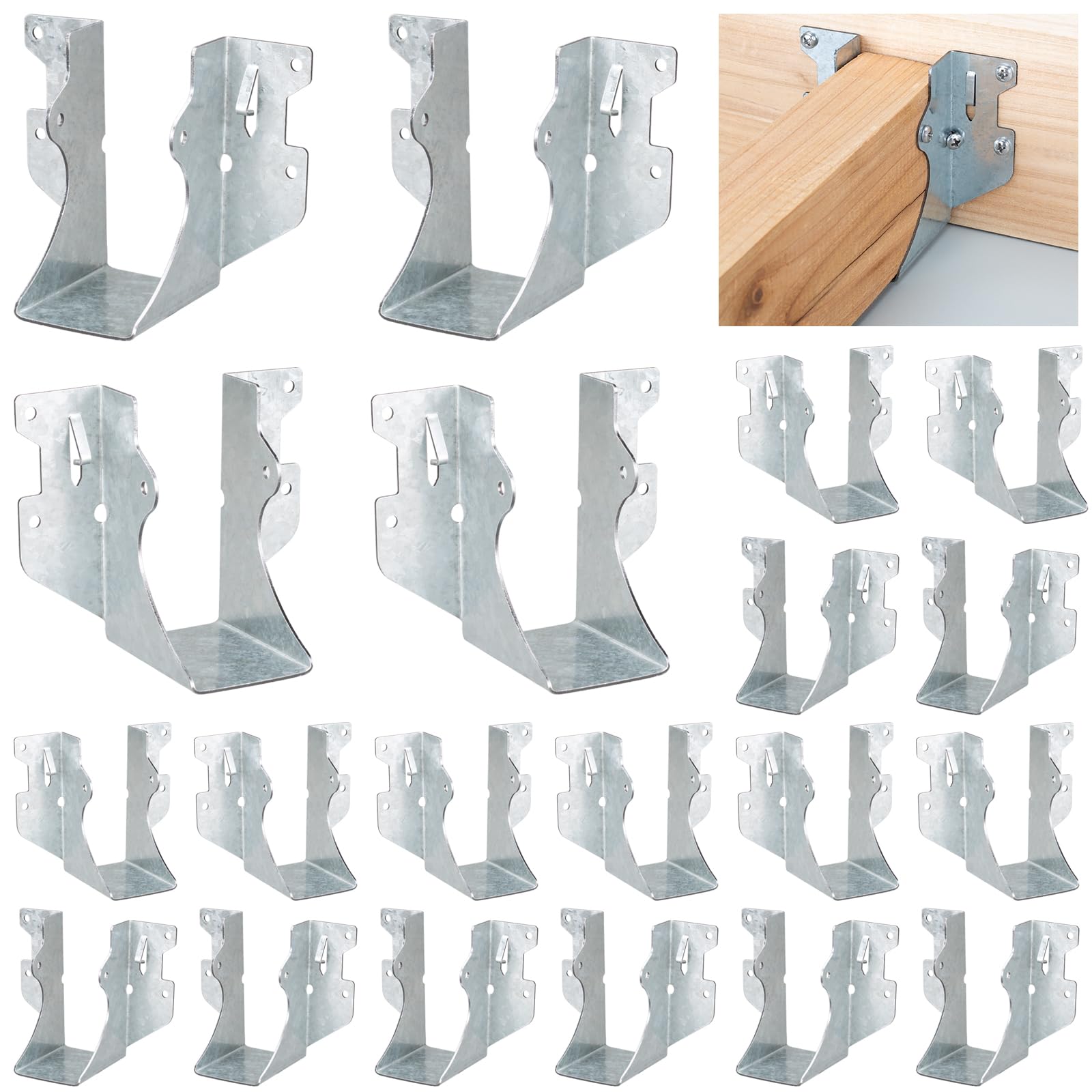 Amazon.com: AxiSculpt 20PCS 2x4 Joist Hanger 18-Gauge 1.2mm Thickness ...