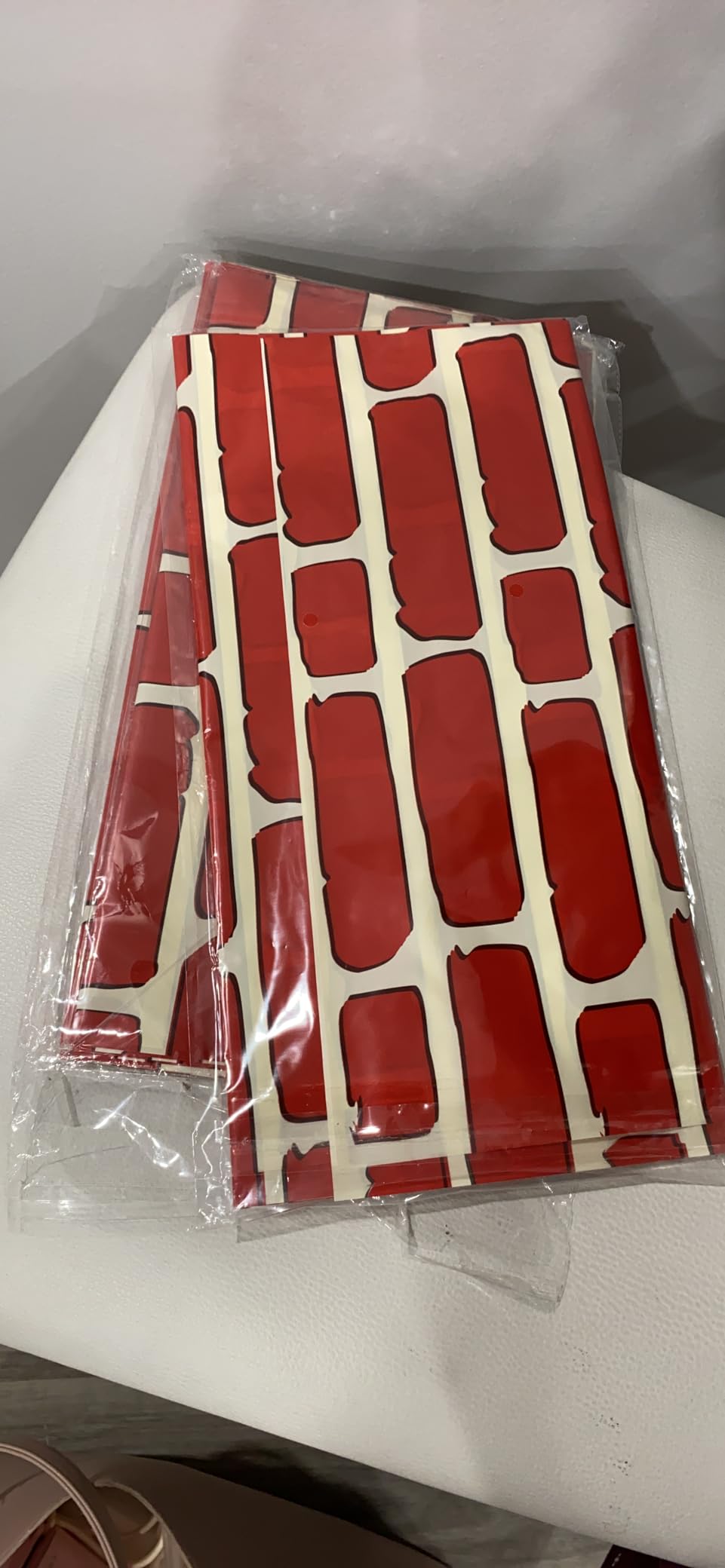 3 Pieces Red Brick Tablecloths Brick Sheet Table Cover Brick Stone Wall ...