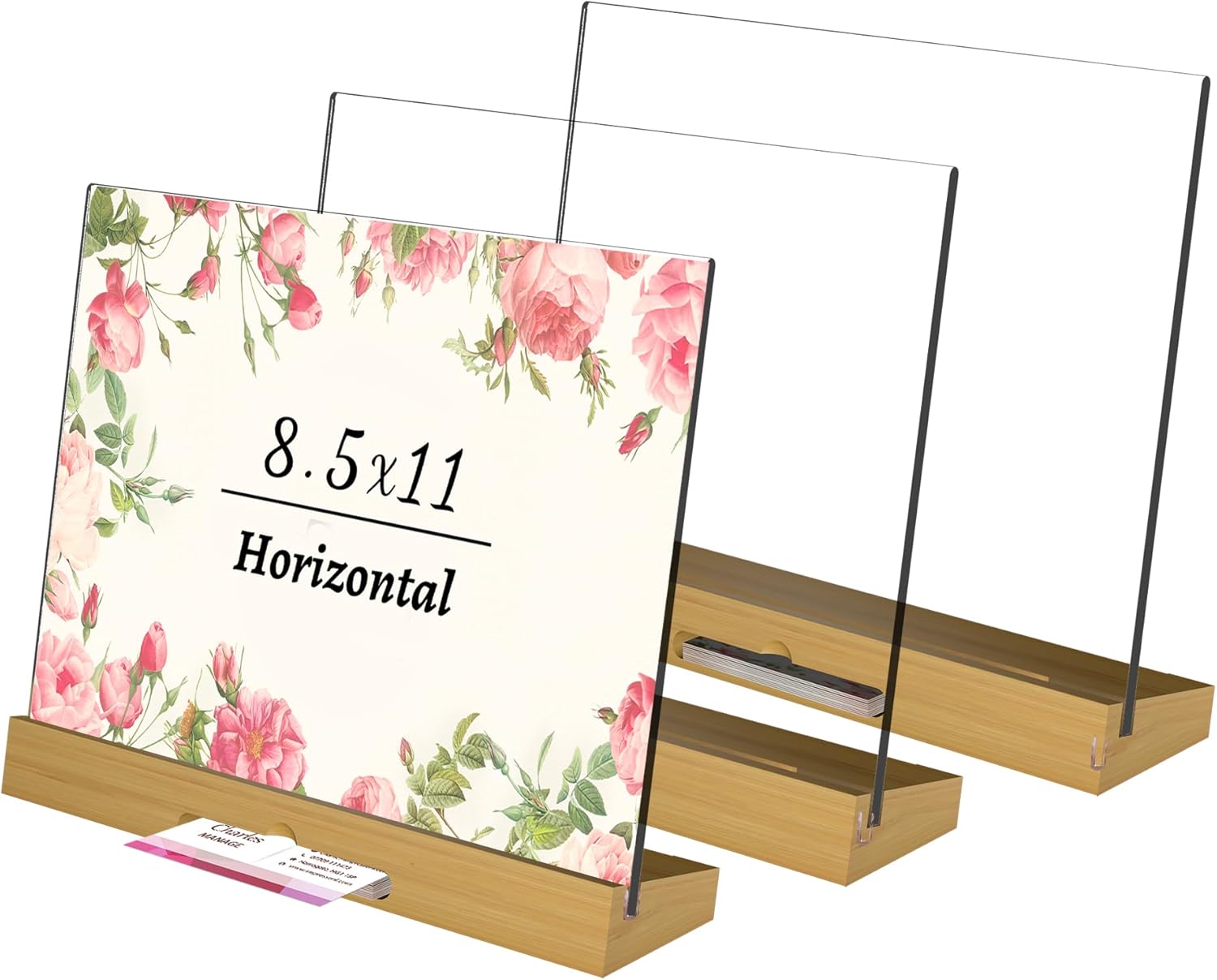 Amazon.com : Acrylic Sign Holder 11 x 8.5 Horizontal, 3 Pack Table Top ...