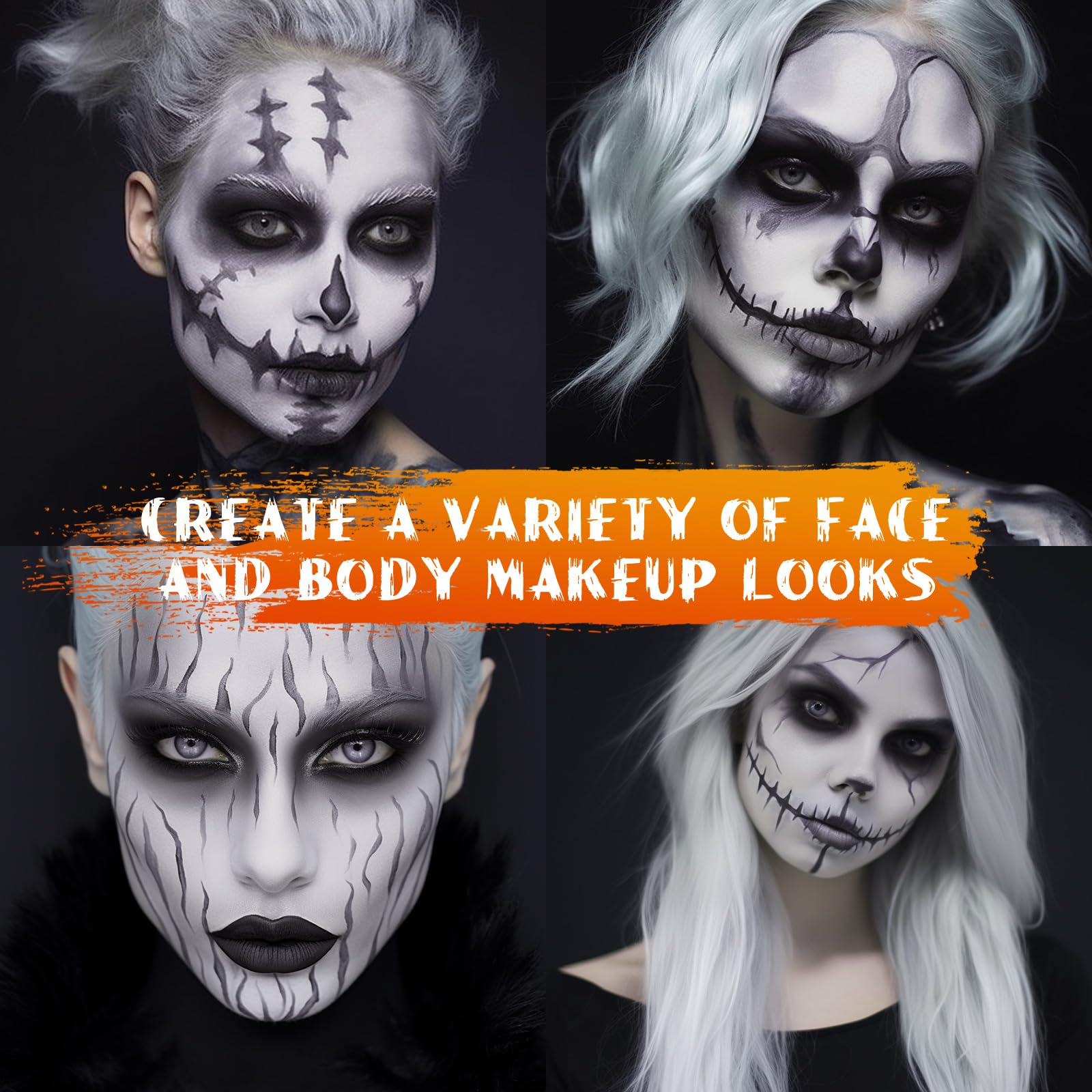 Snapklik.com : Alabaster White Face Body Paint Stick White Eye Black ...