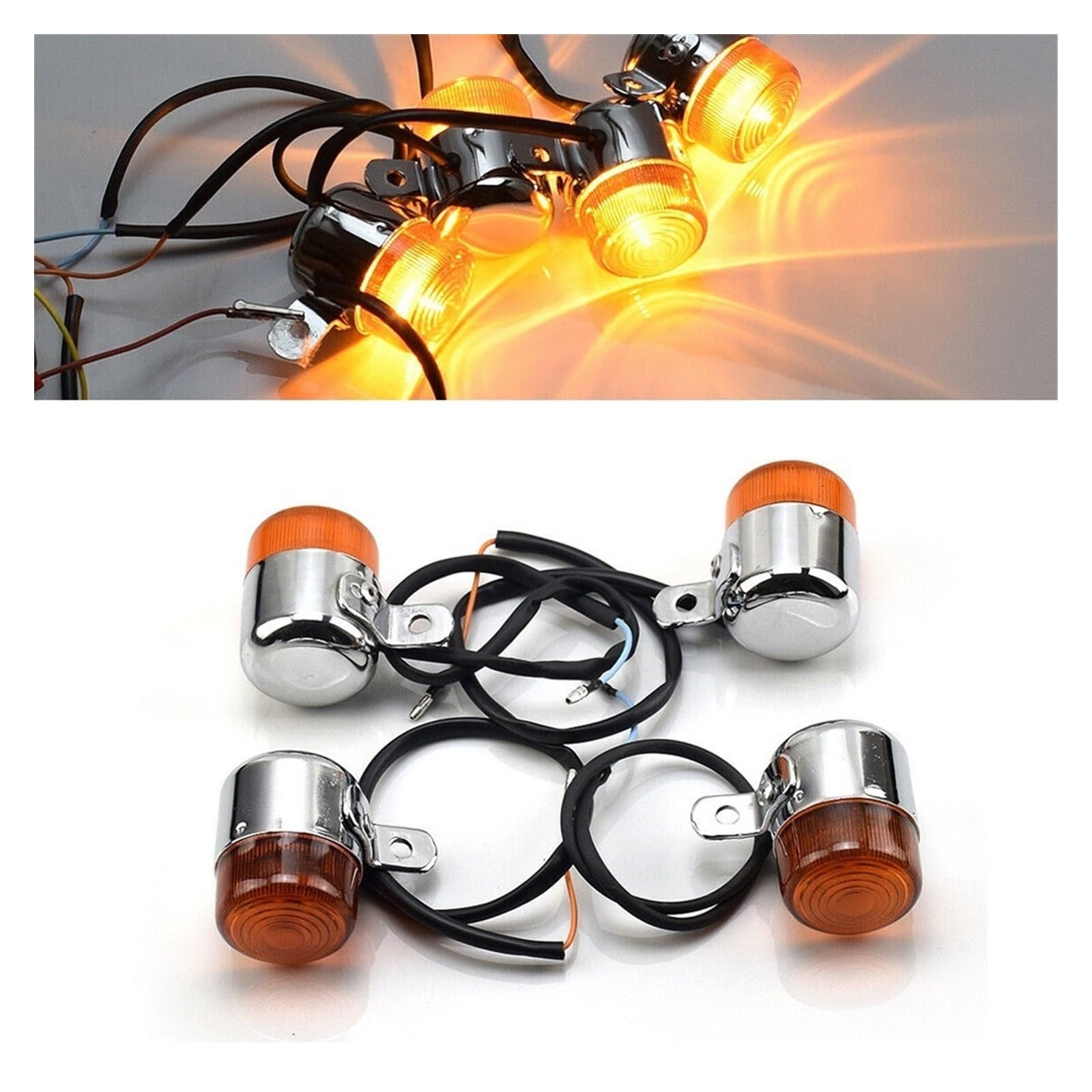 Waterproof Motorcycle Lights Motorcycle Turn Signal Lights - 6V Amber ...