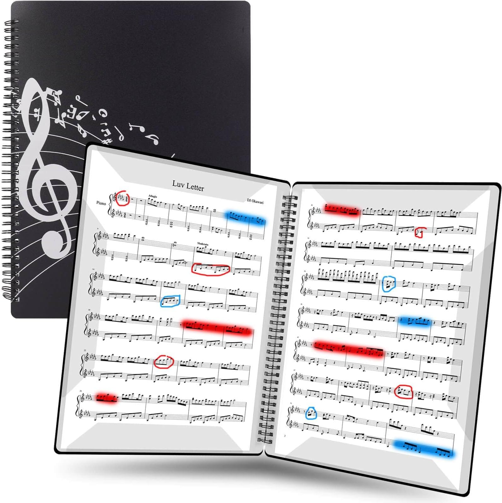 Amazon.com: Uineeoor Sheet Music Folder, Premium Double Side Writable ...